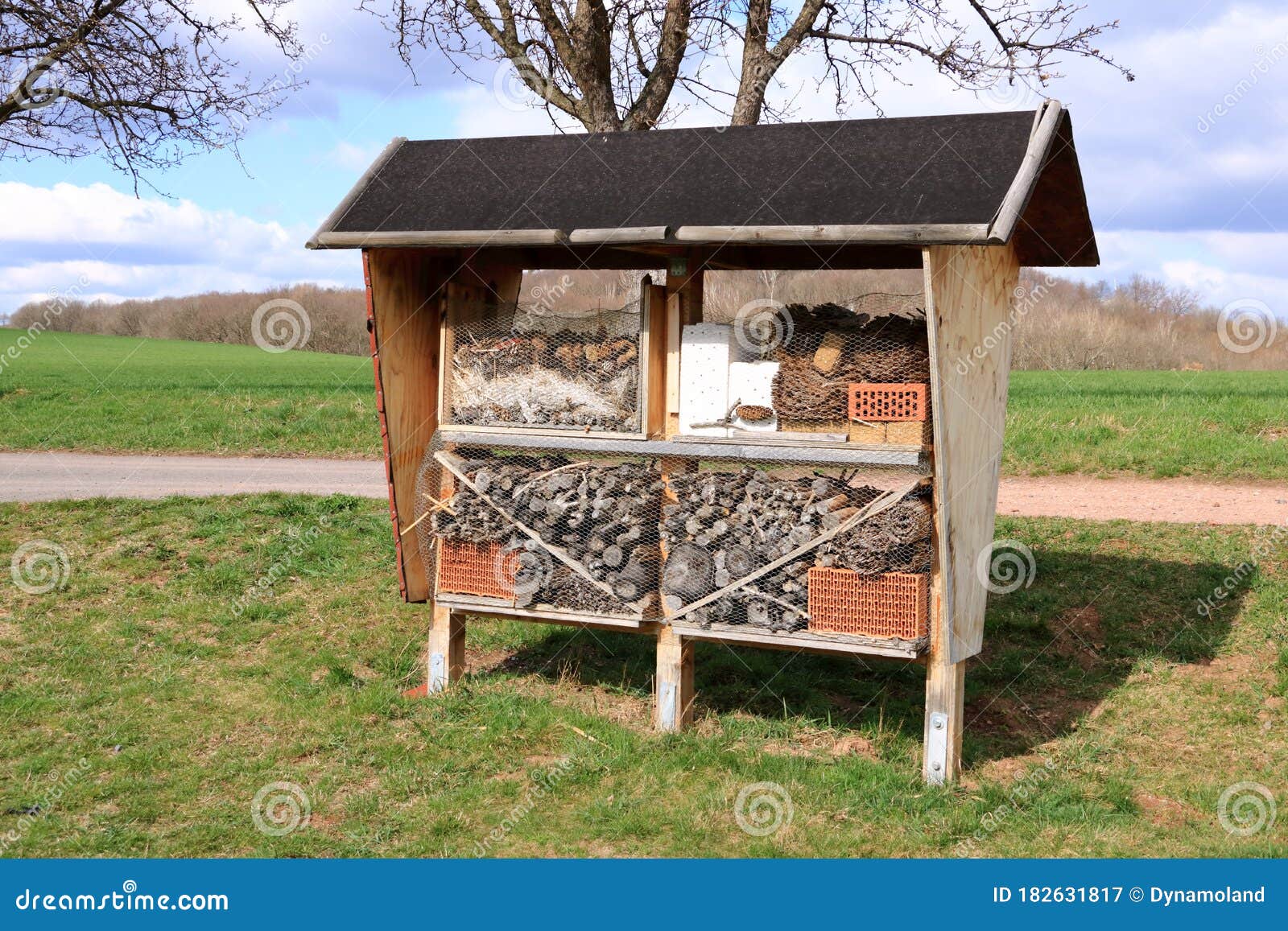 Wild Bee and Insect Shelter Hotel Stock Image - Image of forest ...