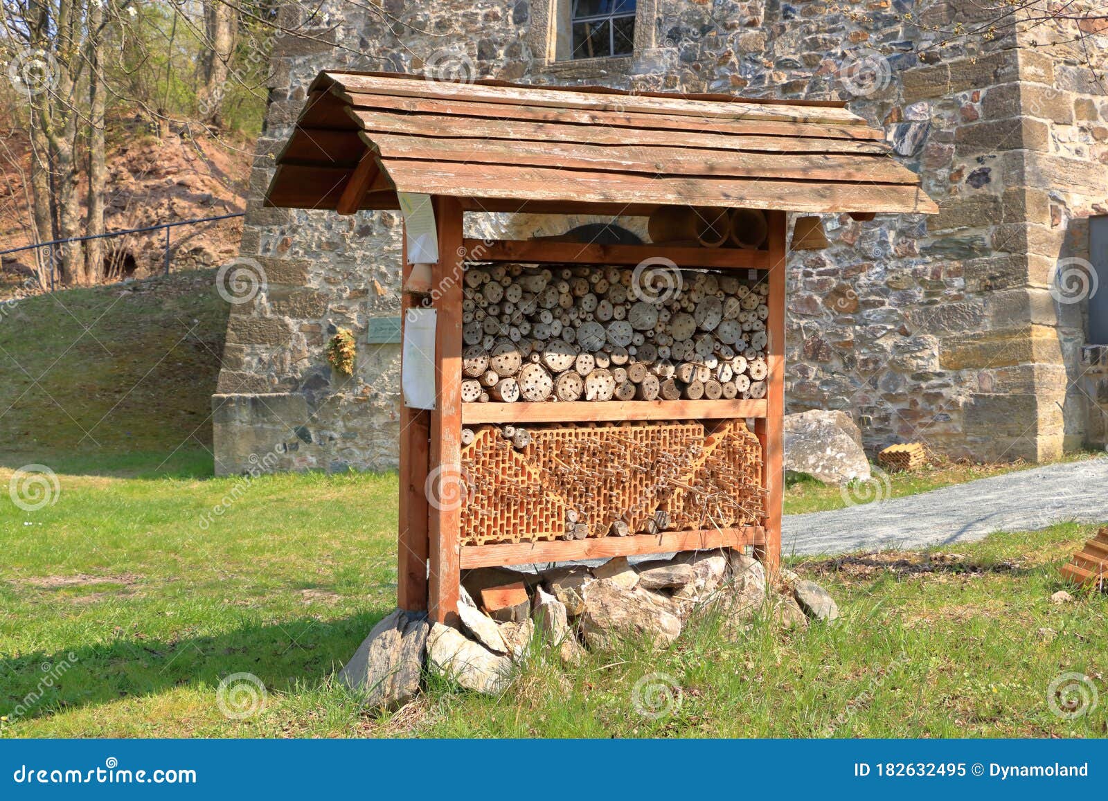 Wild Bee and Insect Shelter Hotel Stock Image - Image of conservation ...