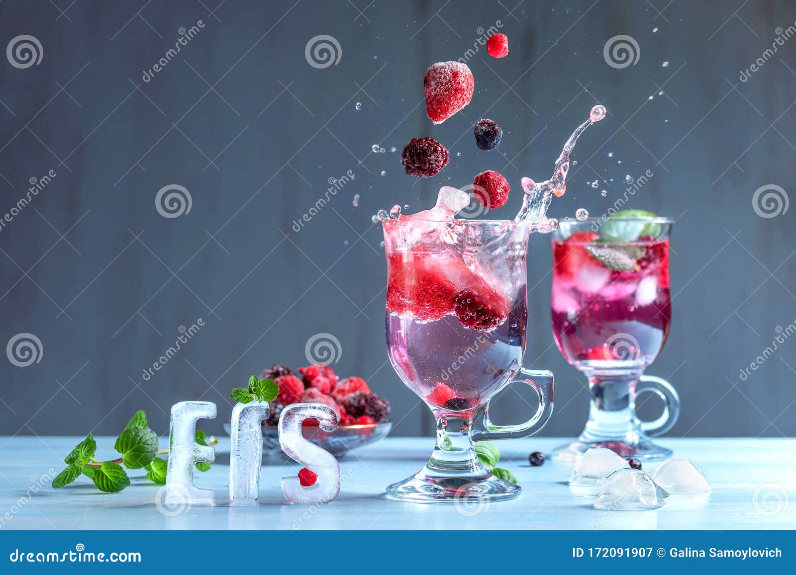 Wild Berry Cocktail with Splashes Stock Image - Image of holiday ...