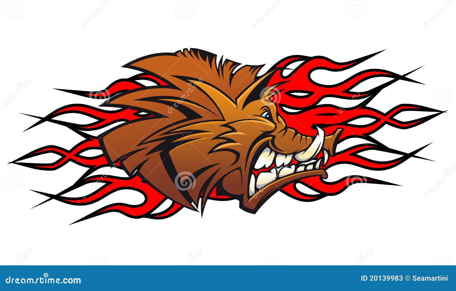 Wild boar cartoon stock vector. Illustration of tattoo - 20139983