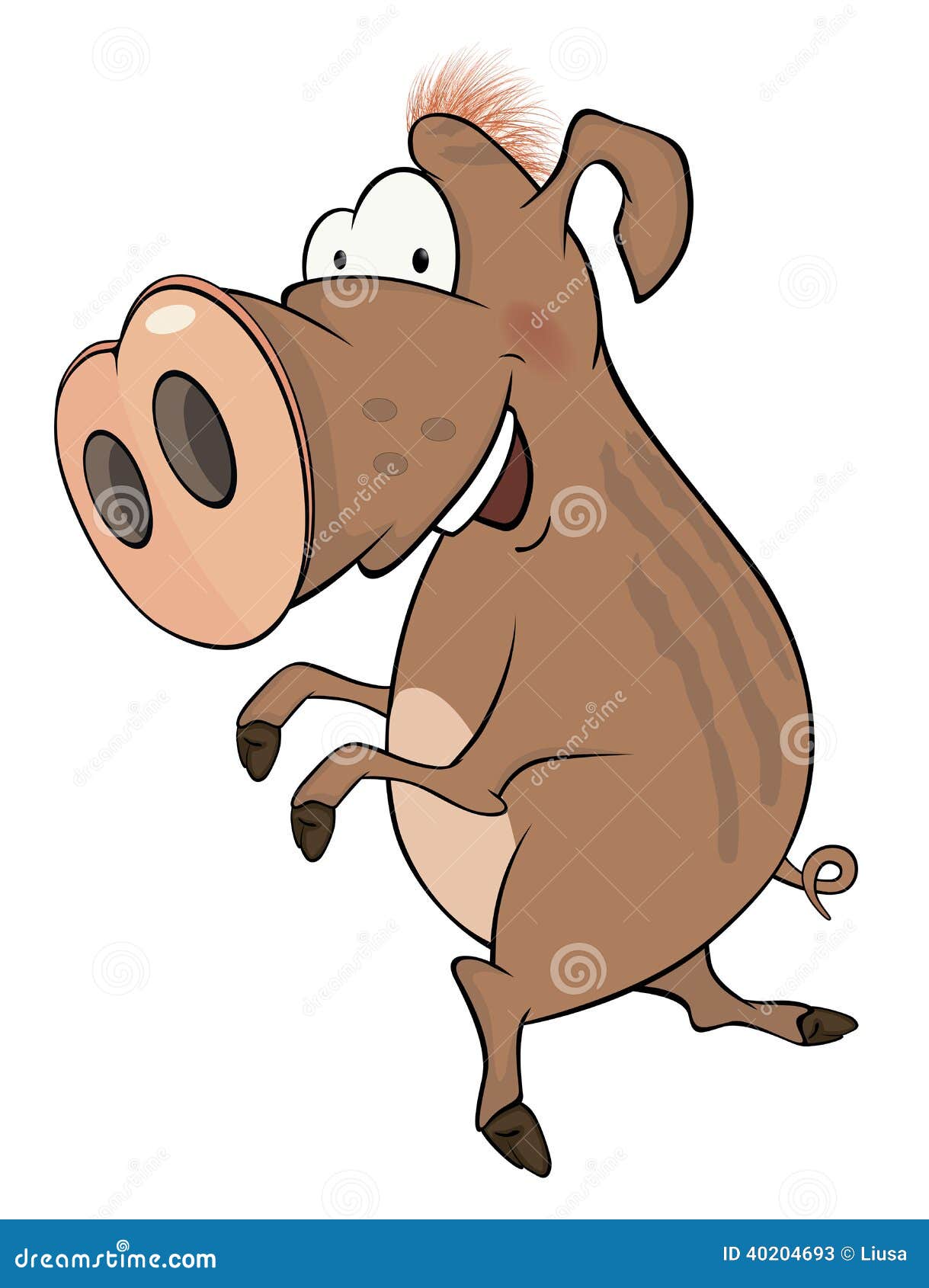 Wild boar cartoon stock vector. Illustration of wildlife - 40204693
