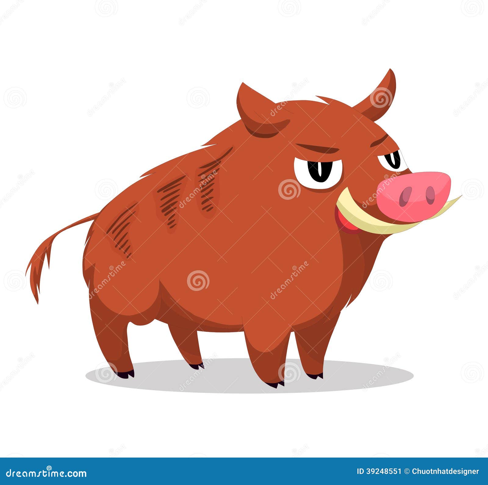Wild boar so cute stock illustration. Illustration of character - 39248551