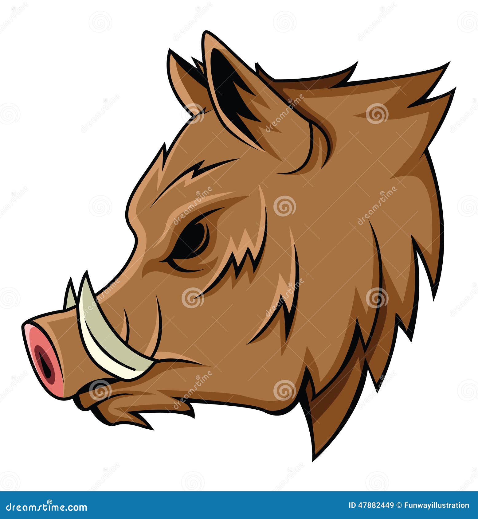 Wild boar stock vector. Illustration of standing, white - 47882449