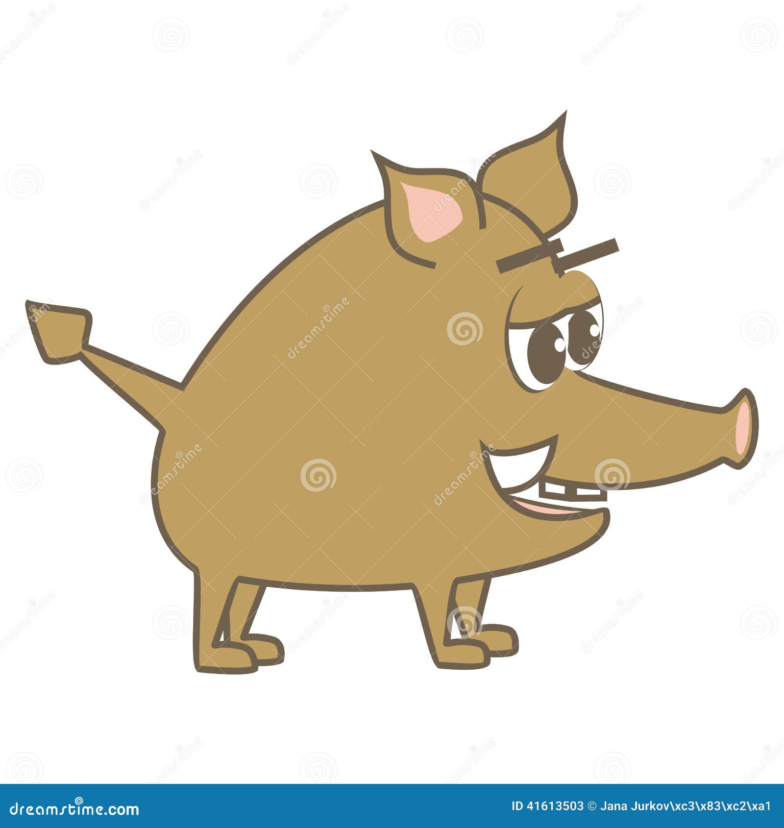 Wild Boar stock vector. Illustration of nature, comical - 41613503