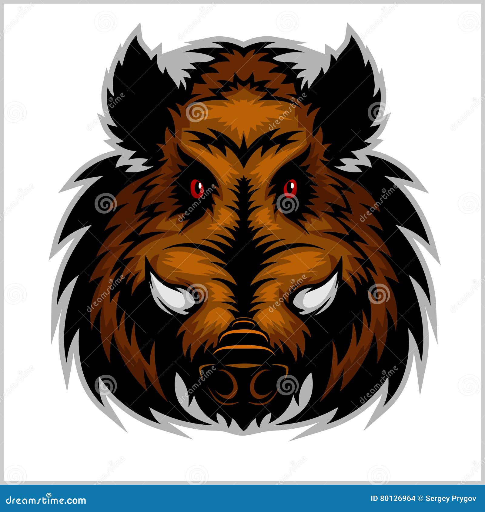 Wild Boar Head Logo Mascot Emblem Stock Vector - Illustration of emblem ...