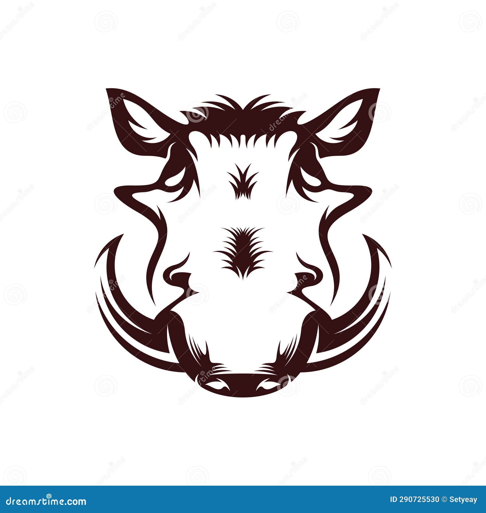 Wild Boar Head Vector Illustration Design. Wild Boar Logo Design ...
