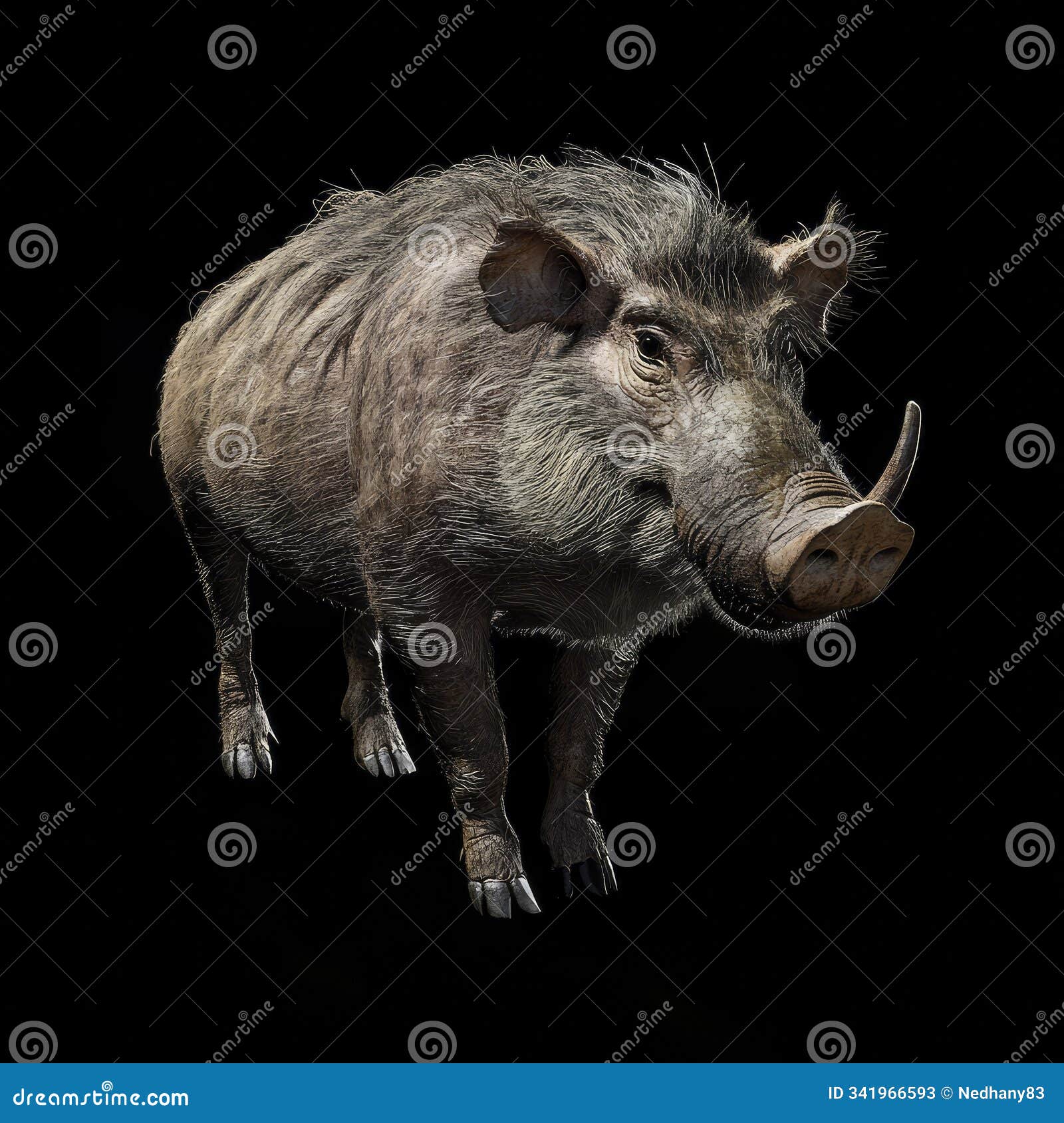 Wild Boar Illustration stock illustration. Illustration of grey - 341966593
