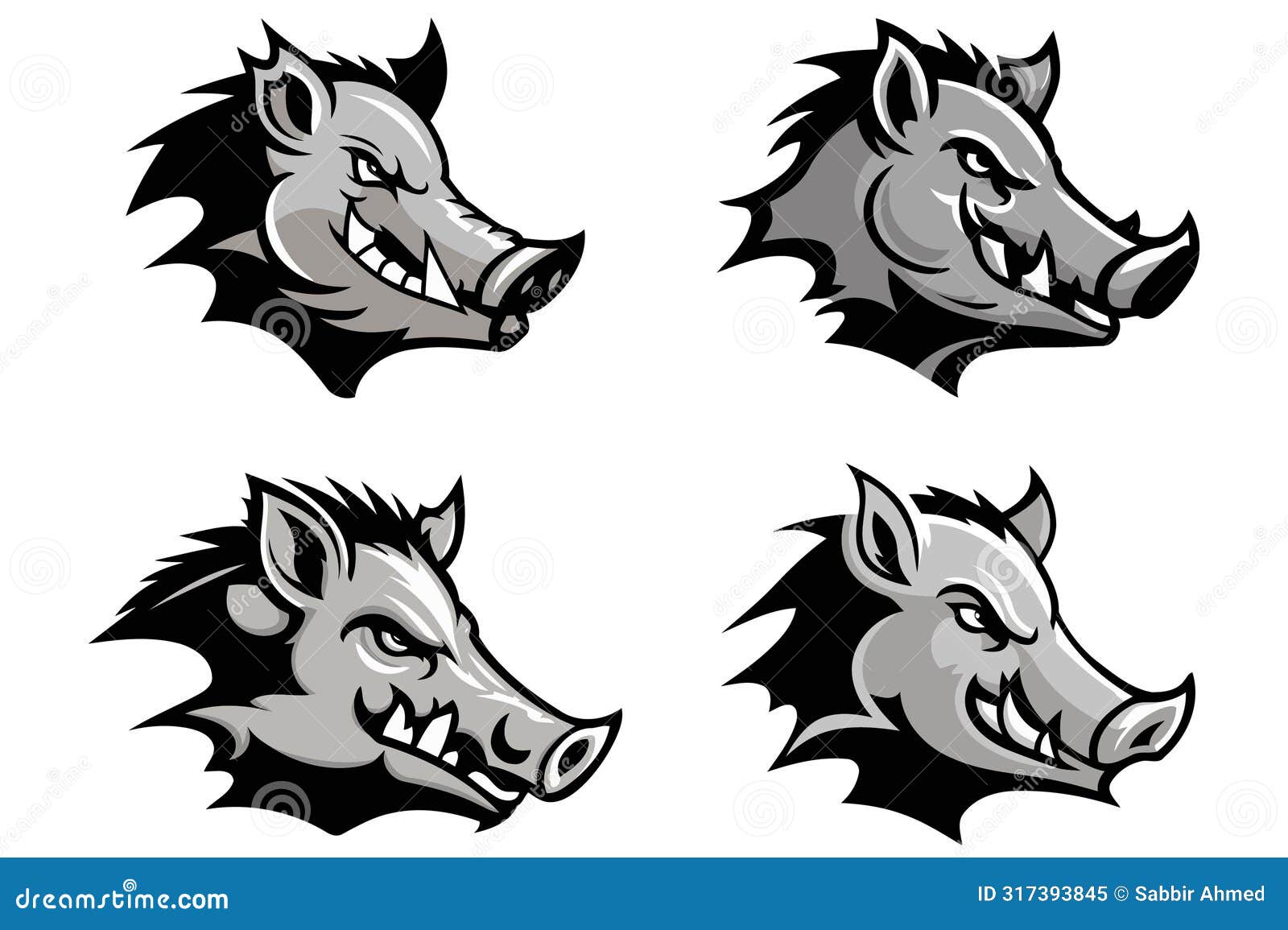 Wild boar logo vector eps stock vector. Illustration of razorback ...