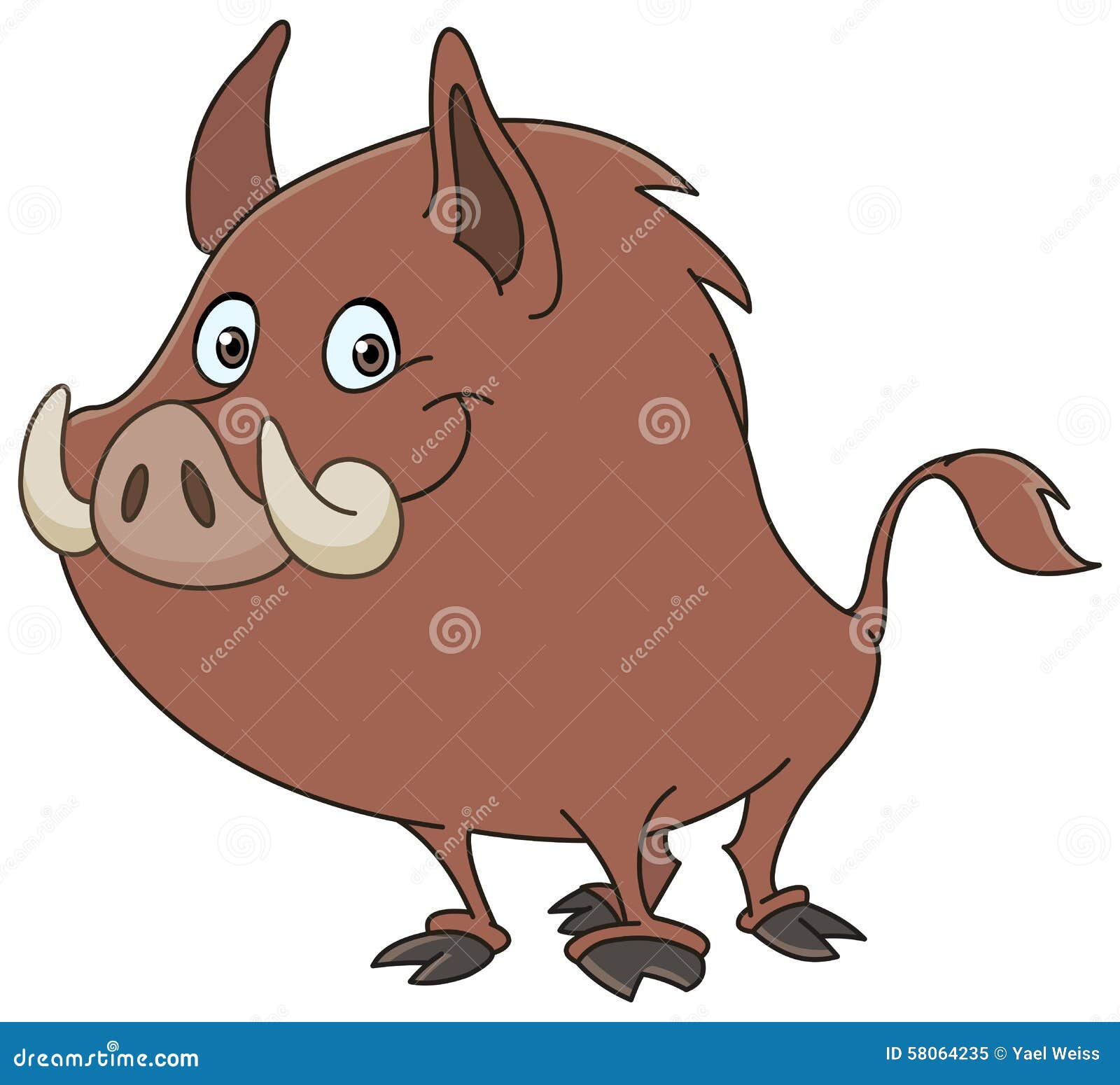 Wild boar stock vector. Illustration of swine, mammal - 58064235