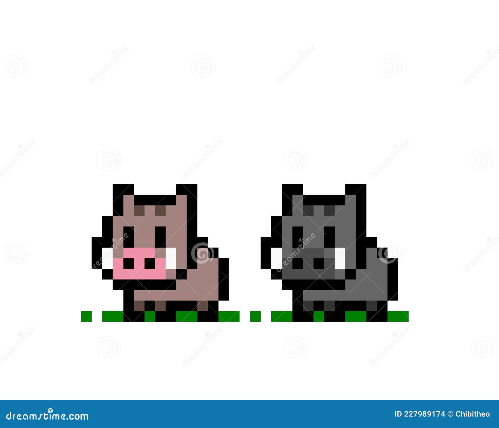 Wild Boar Pixels for Game Assets. Stock Vector - Illustration of ...