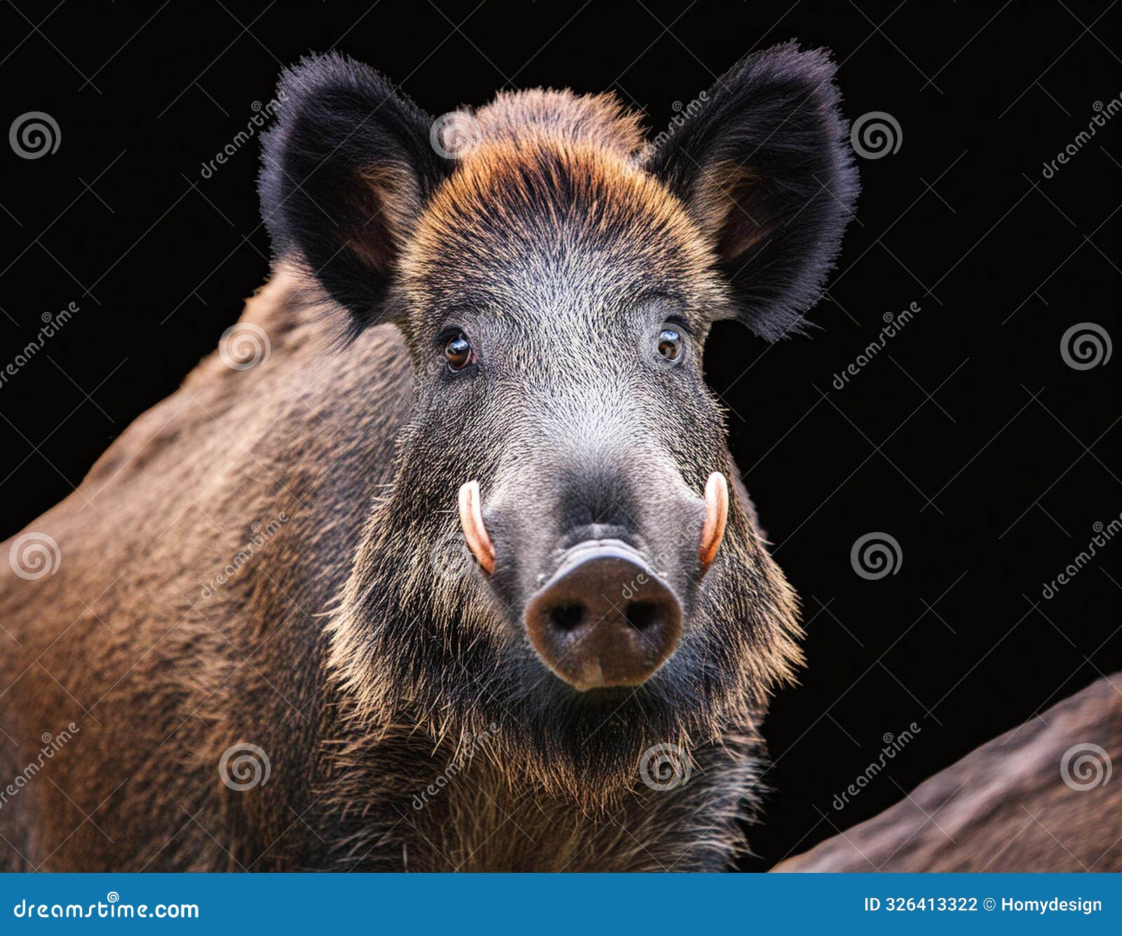 A Wild Boar with Sharp Tusks and Keen Eyes Stock Illustration ...