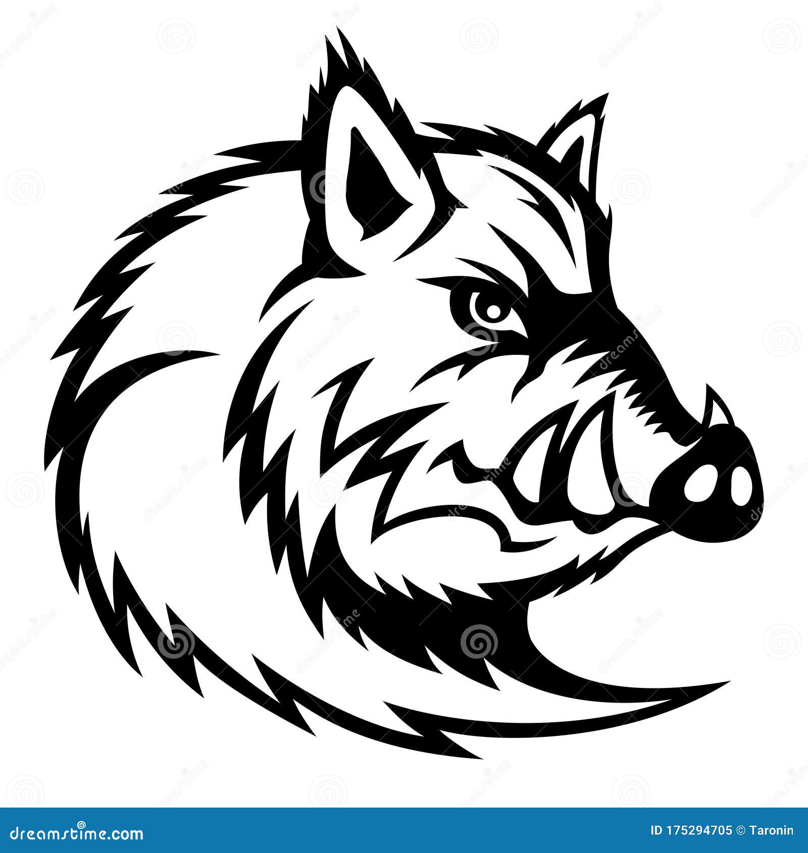 Wild boar sign. stock vector. Illustration of mascot - 175294705