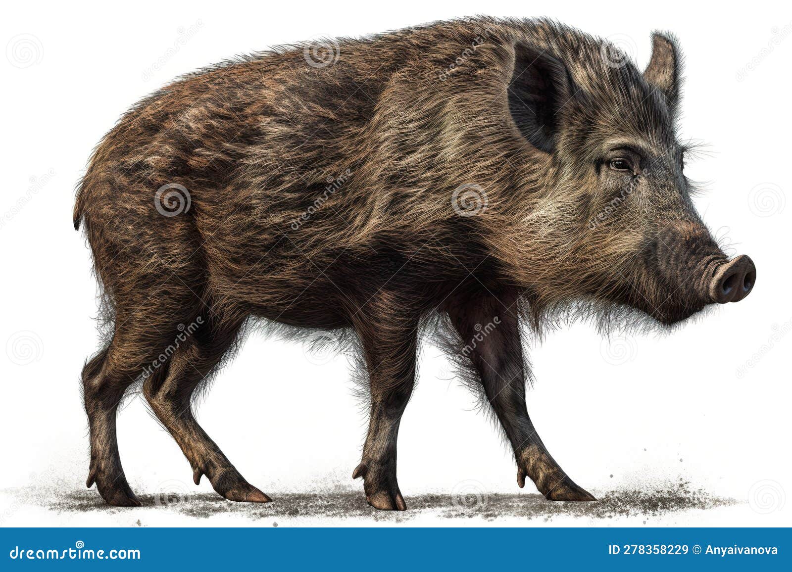 A Wild Boar is Standing on the Ground. Generative AI Image. Stock Image ...