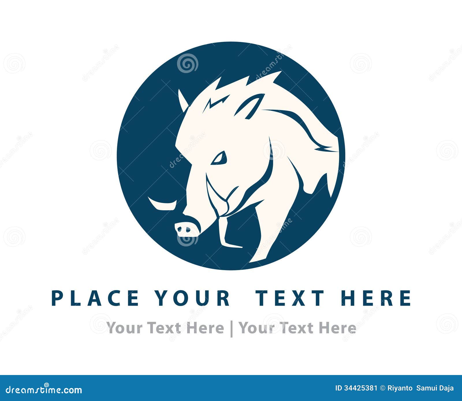 Wild boar symbol stock vector. Illustration of wildlife - 34425381