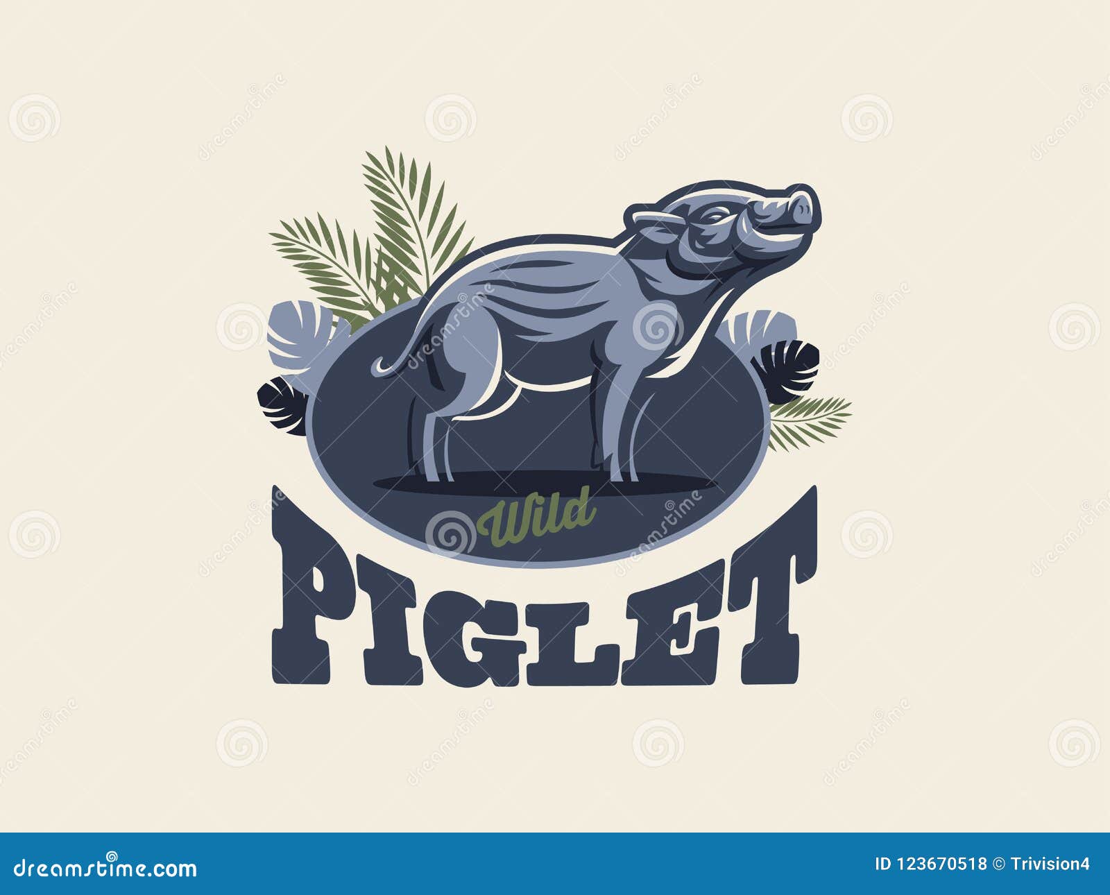 Wild boar with tusks. stock vector. Illustration of boar - 123670518