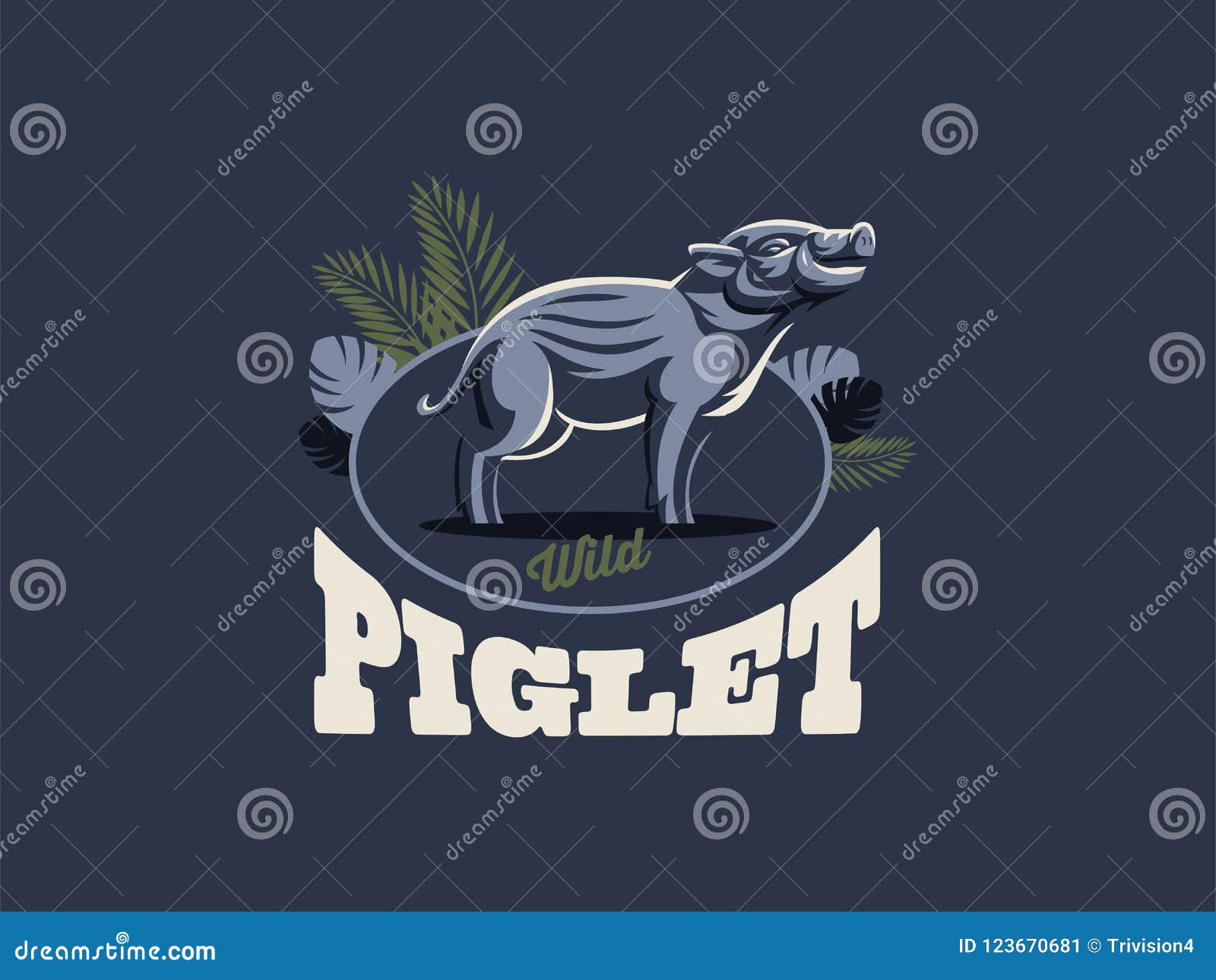 Wild boar with tusks. stock vector. Illustration of face - 123670681