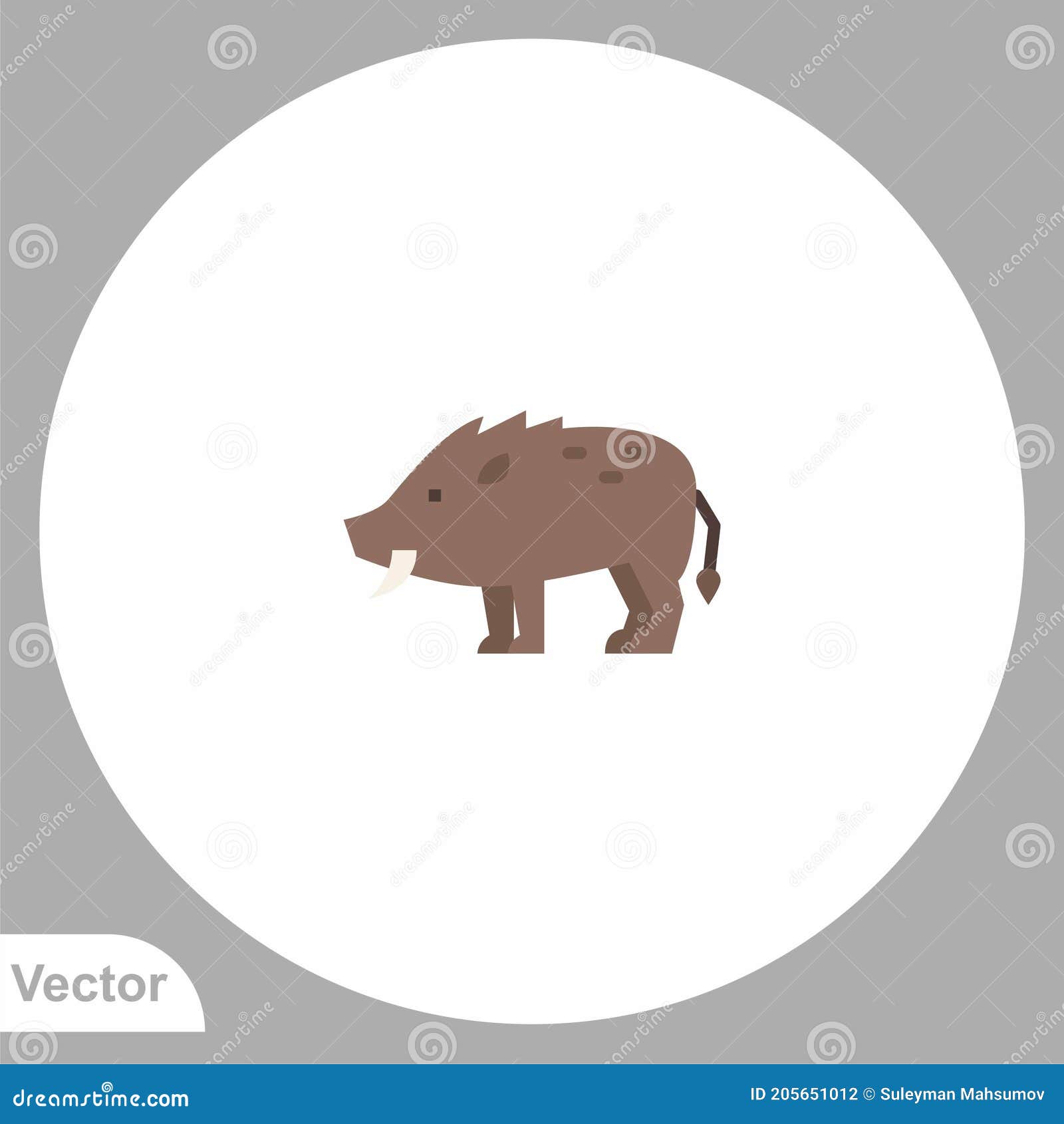 Wild Boar Vector Icon Sign Symbol Stock Vector - Illustration of ...