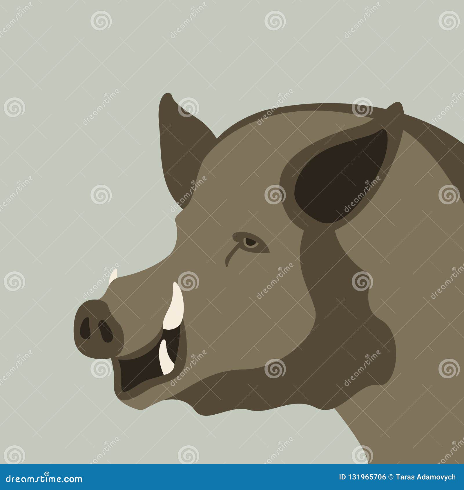 Wild Boar, Vector Illustration.flat Style Stock Vector - Illustration ...