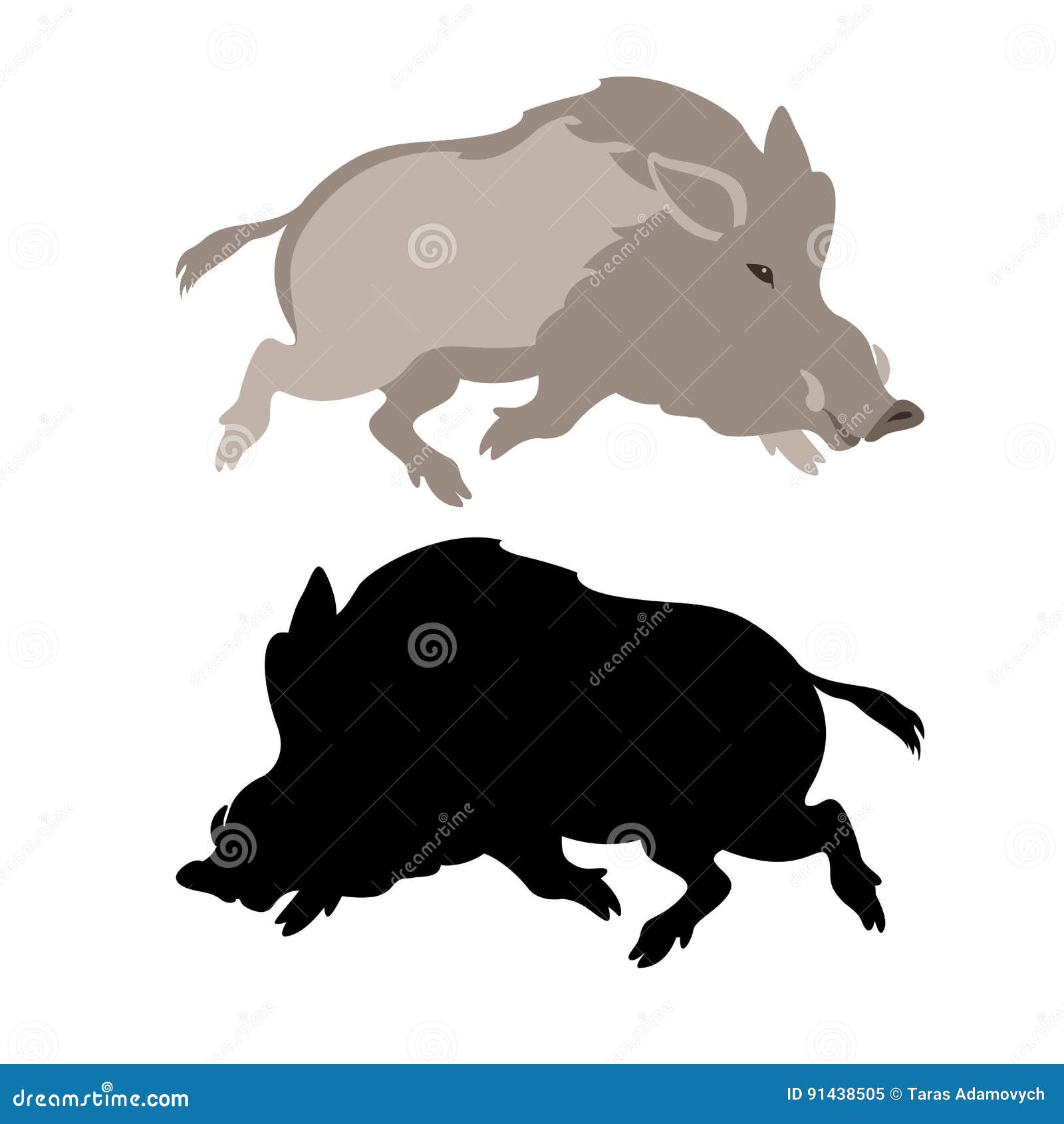 Wild Boar Vector Illustration Style Flat Stock Vector - Illustration of ...