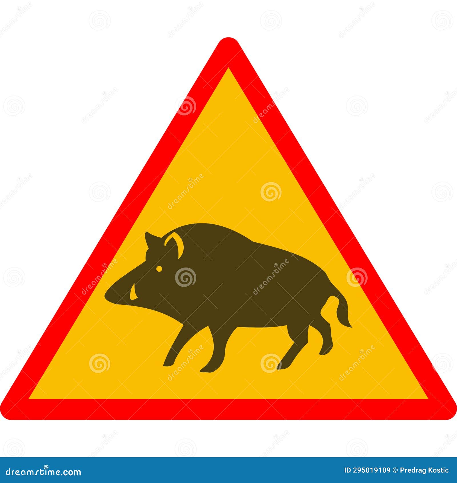 Wild boar warning stock illustration. Illustration of font - 295019109