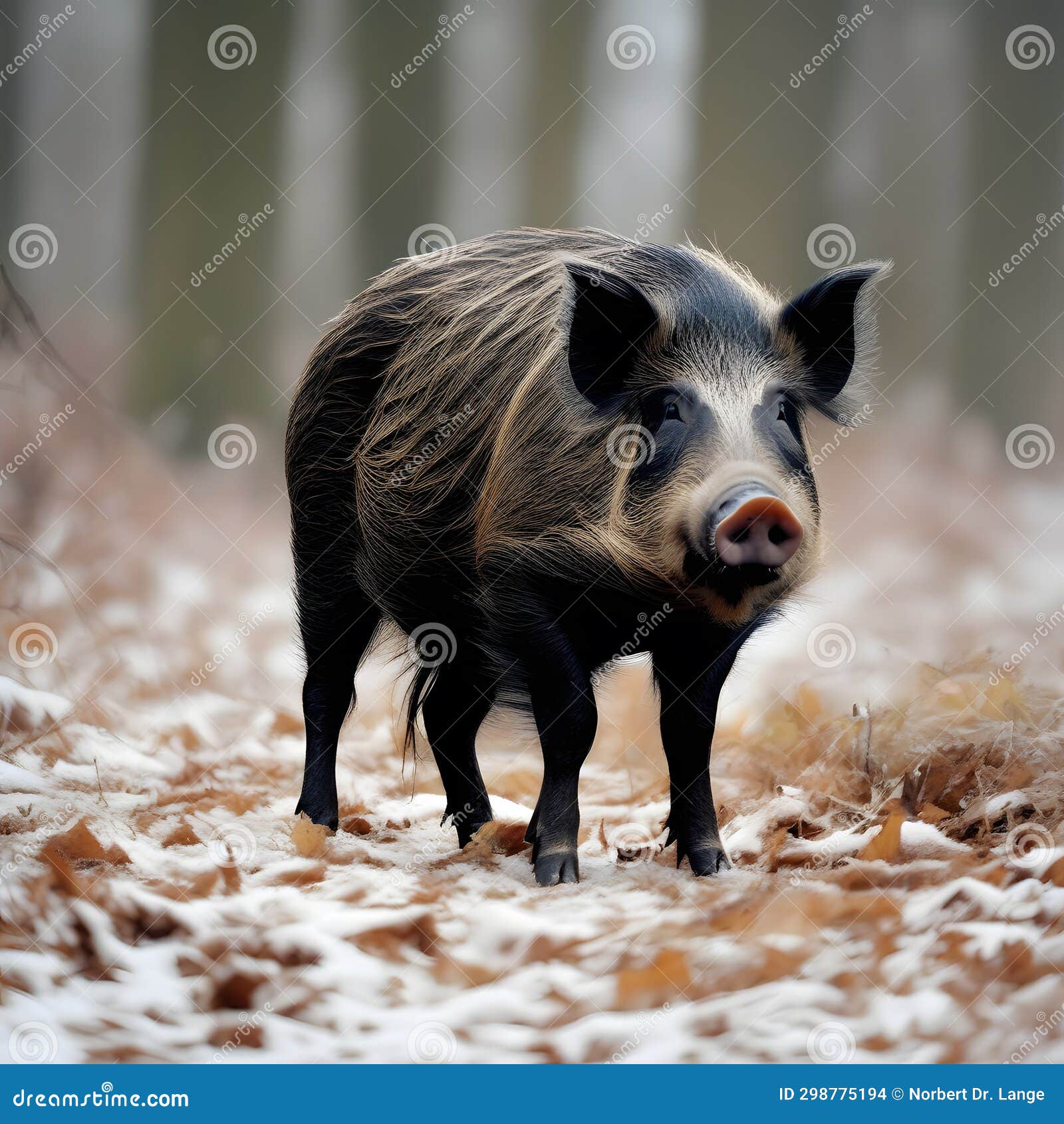 Wild boars, AI-generatet stock photo. Image of ungulates - 298775194