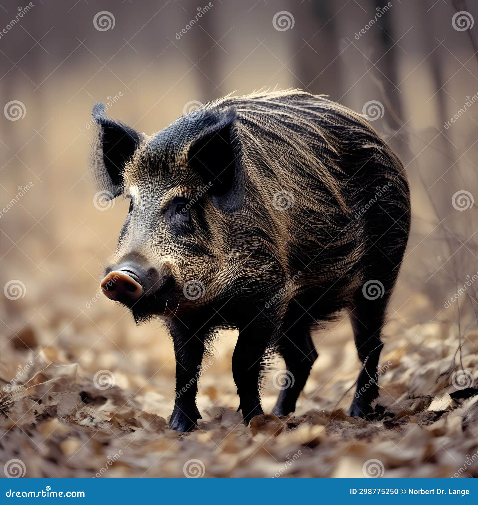 Wild boars, AI-generatet stock photo. Image of outdoors - 298775250