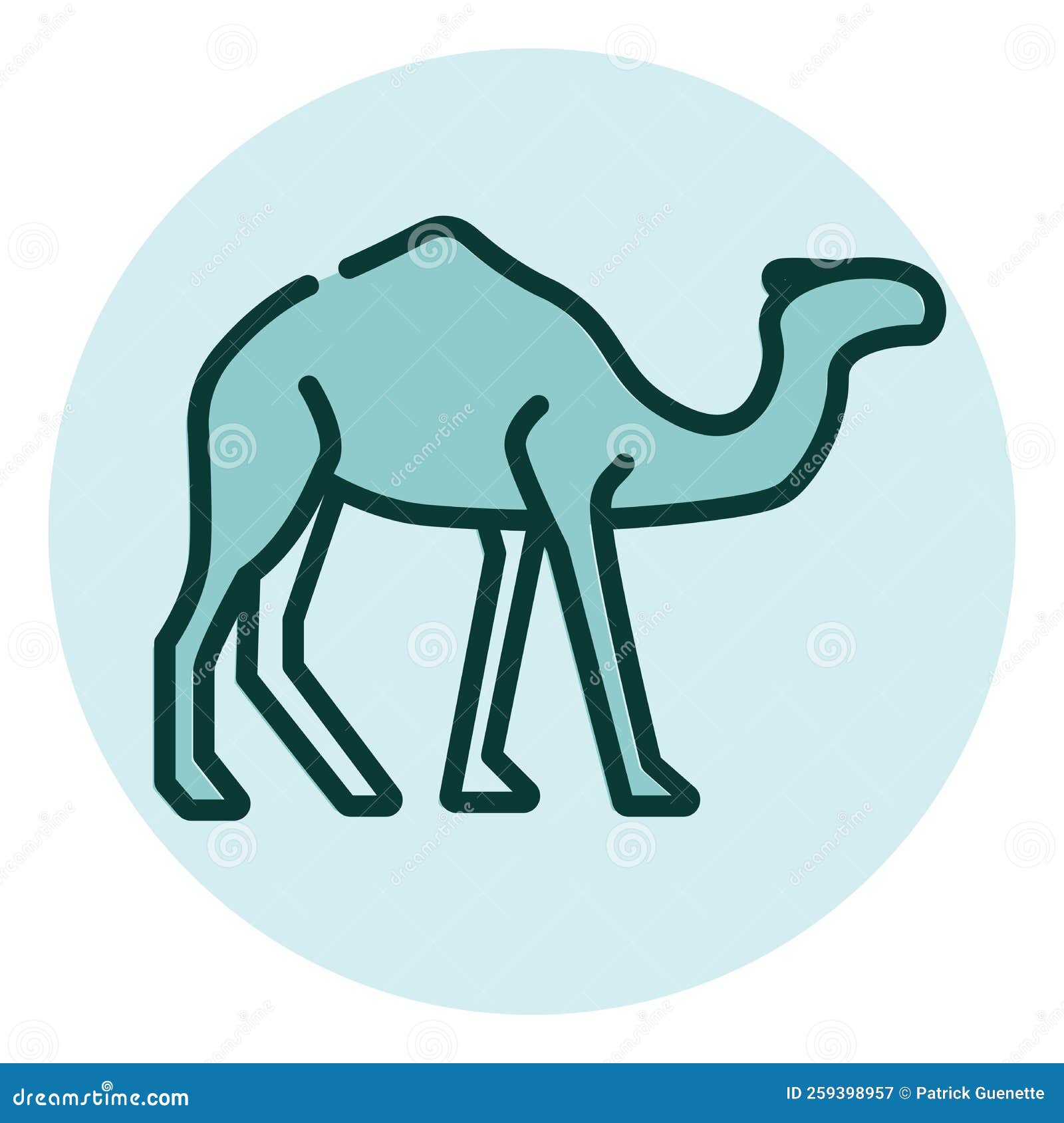 Wild camel, icon stock vector. Illustration of wildlife - 259398957
