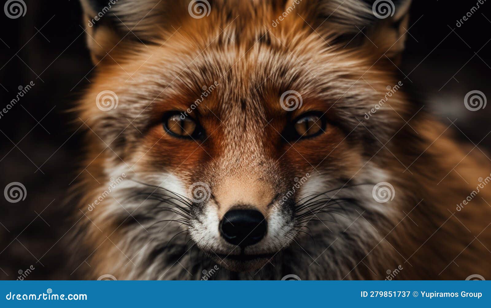 Wild Canine Snout, Fluffy Fur, Looking at Camera in Forest Generated by ...