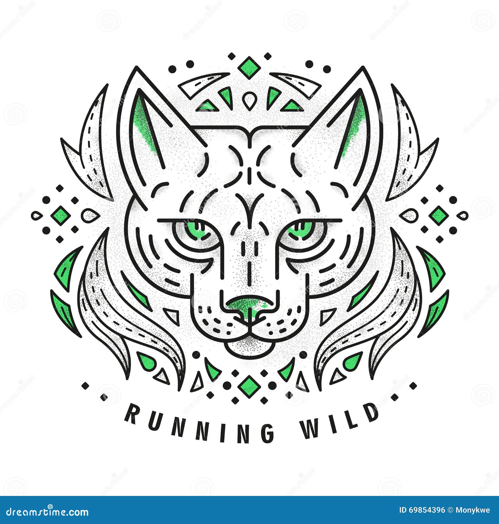 Wild cat stock vector. Illustration of fruits, banner - 69854396