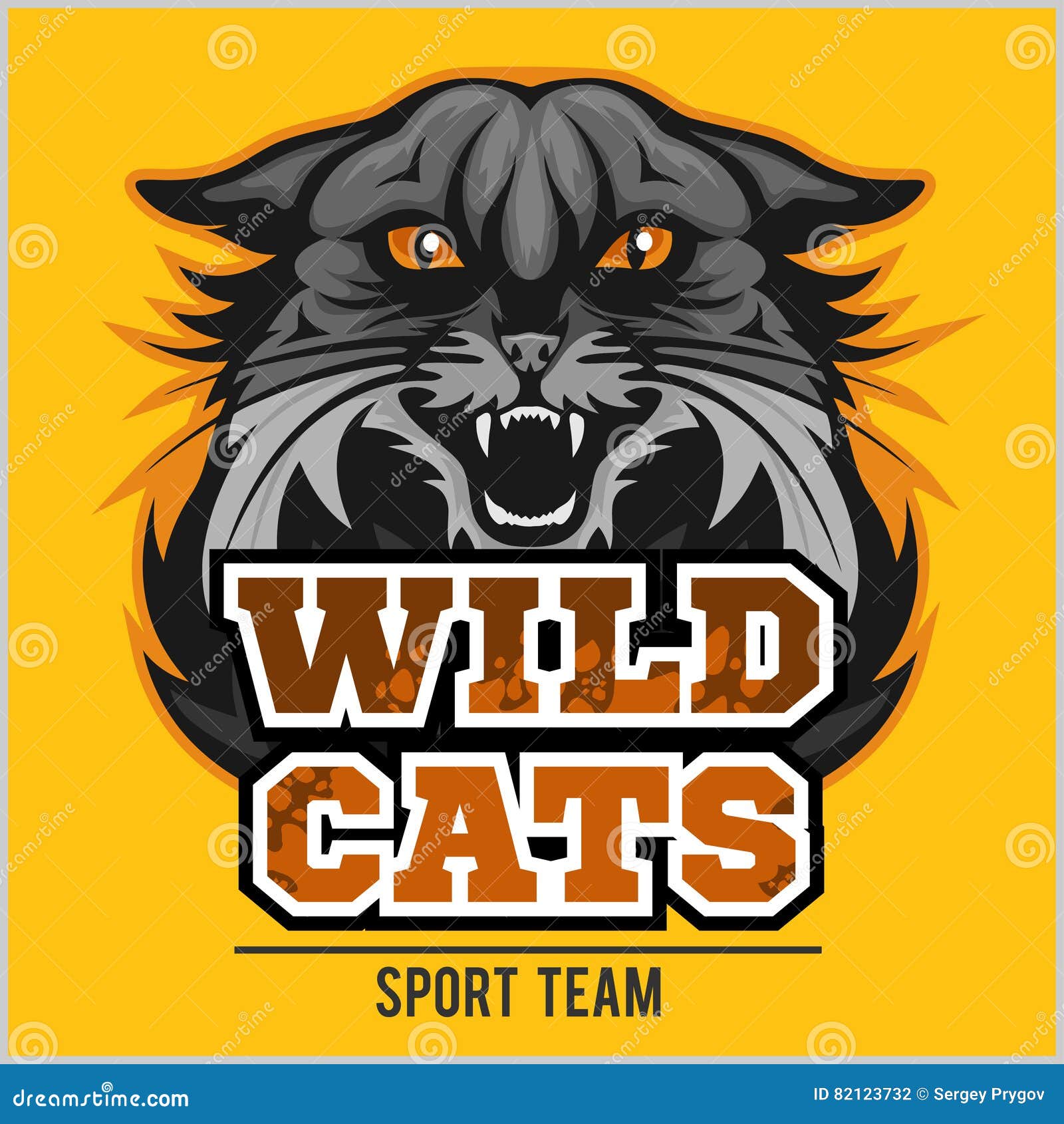 Wild Cats Sport Team - Logotype, Emblem Stock Vector - Illustration of ...