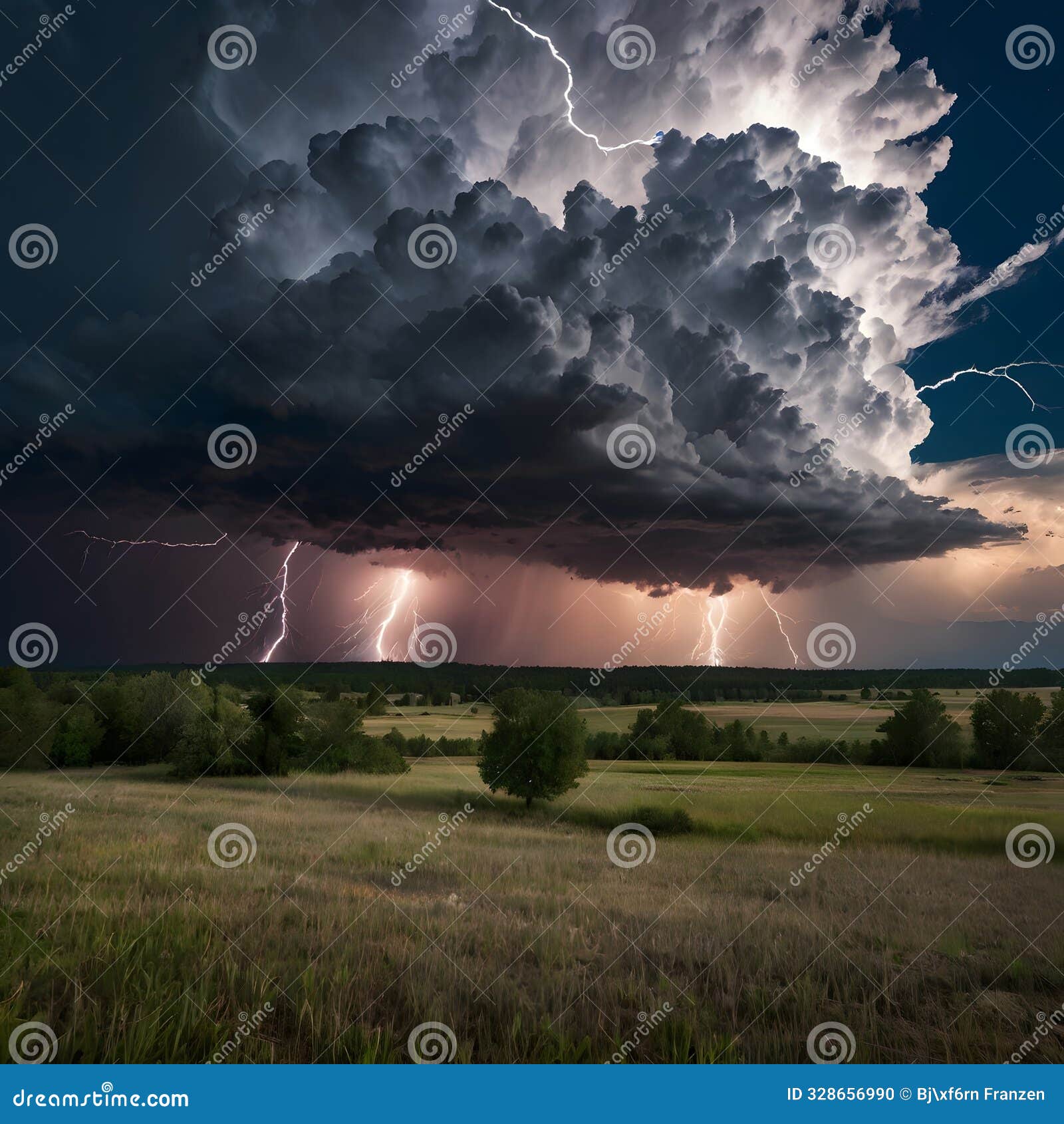 Wild Cloudy Thunder Thunderstorm Lightning Bolt Stock Illustration ...