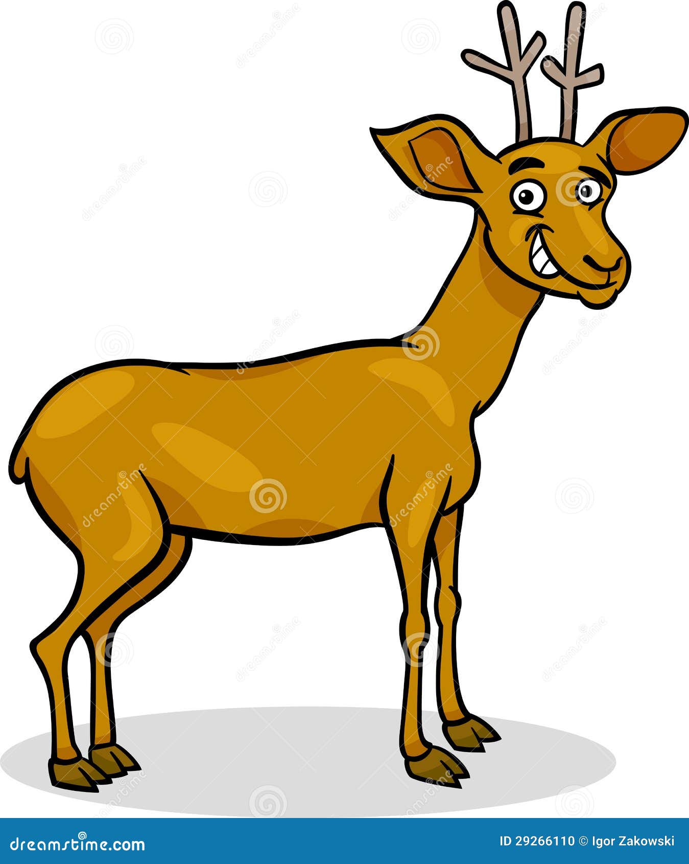 Wild Deer Cartoon Illustration Stock Vector - Illustration of nature ...