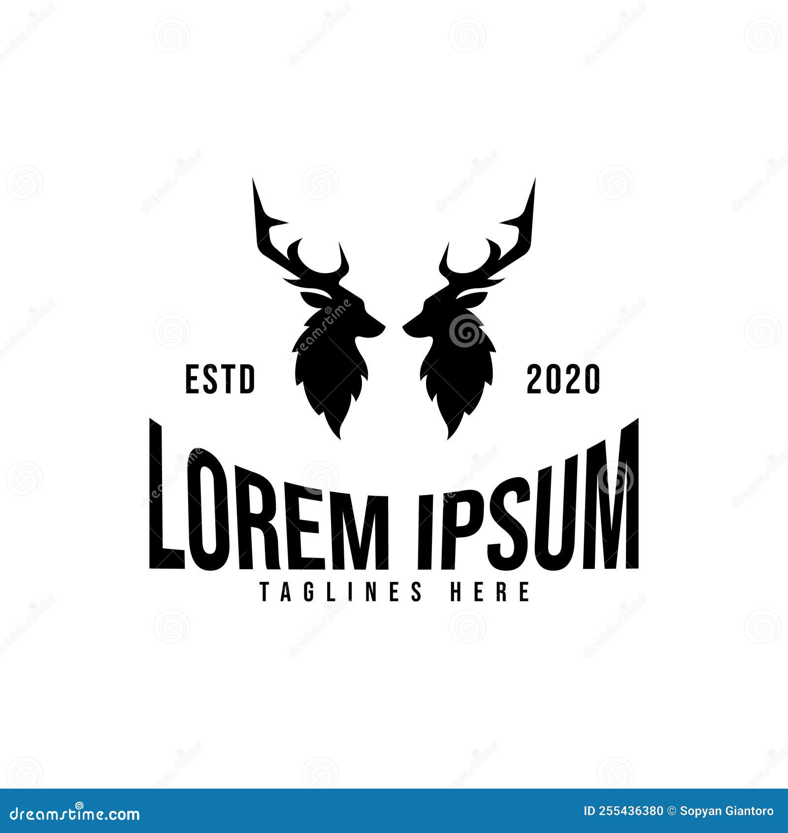 Wild Deer Logo Stock Vector Illustration Of Vector 255436380