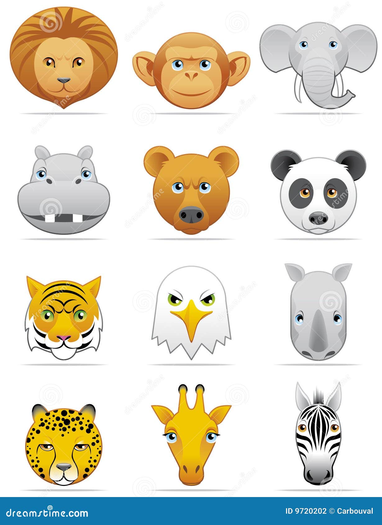 Wild djursymboler vektor illustrationer. Illustration av framsida - 9720202