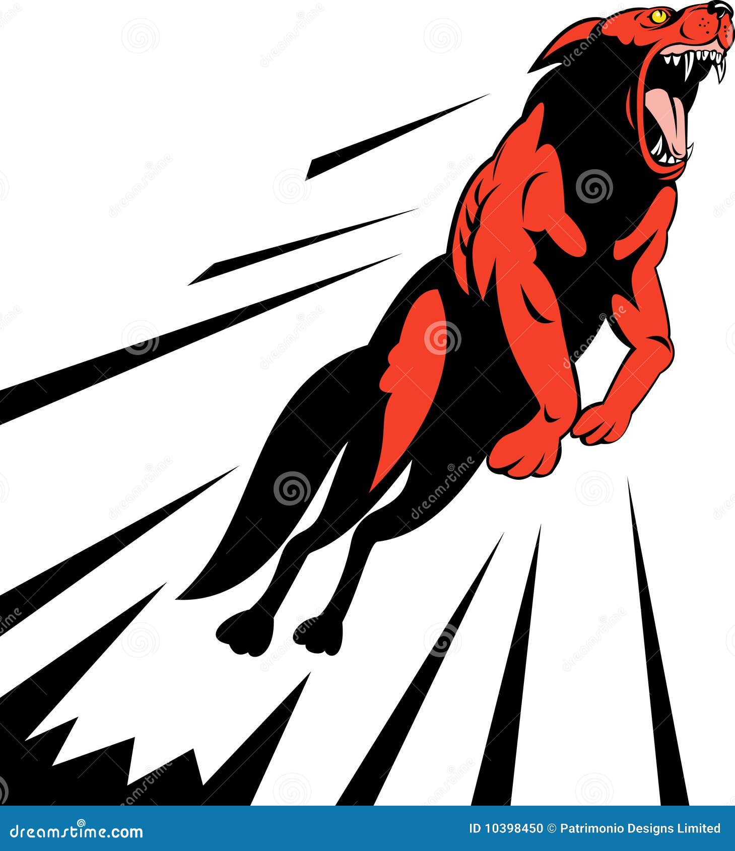 Wild dog attacking stock illustration. Illustration of aggressive ...