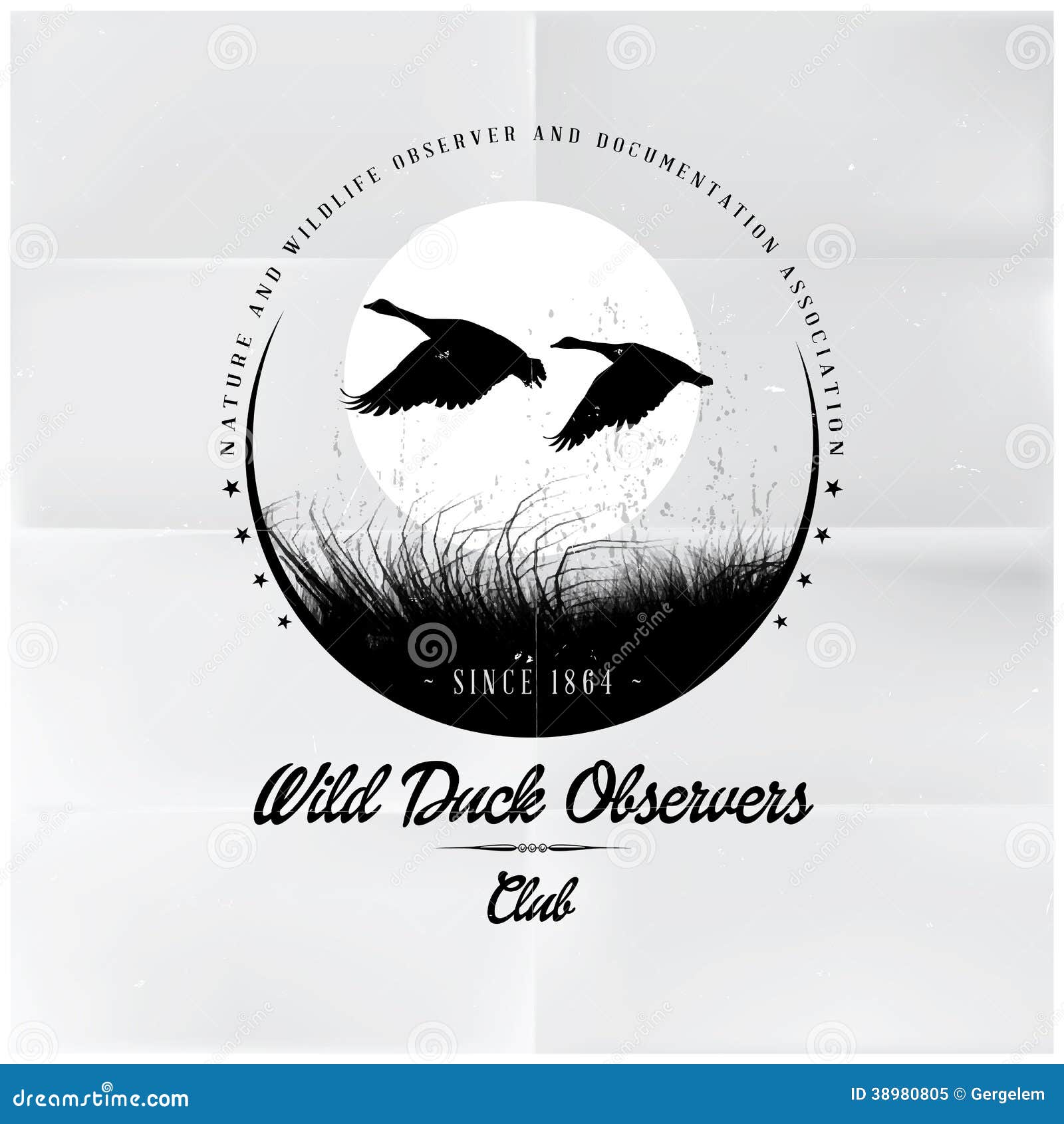 Wild Duck Observers badge stock vector. Illustration of symbol - 38980805