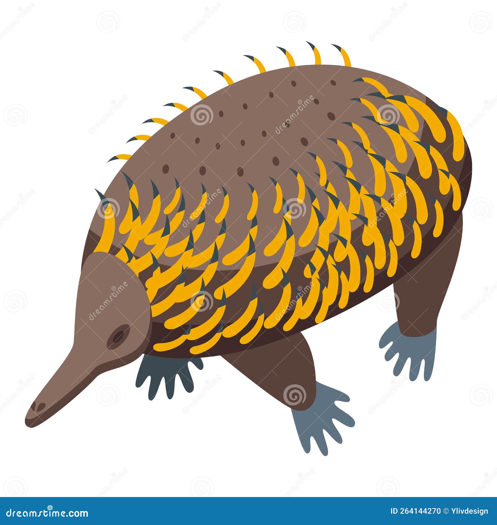 Echidna Or Spiny Anteater Side View Continuous Line Drawing Cartoon ...