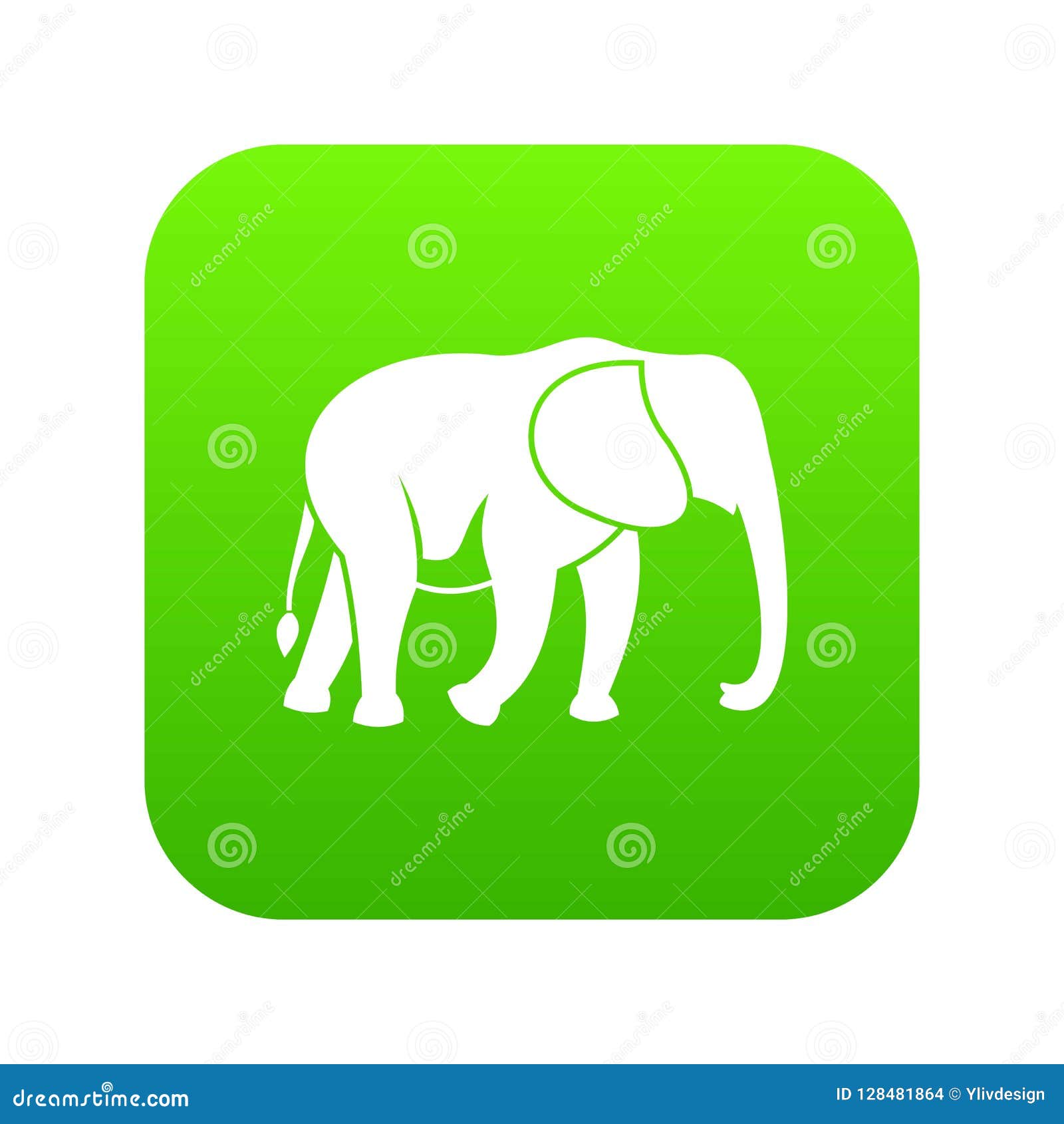 Wild Elephant Icon Digital Green Stock Vector - Illustration of ...