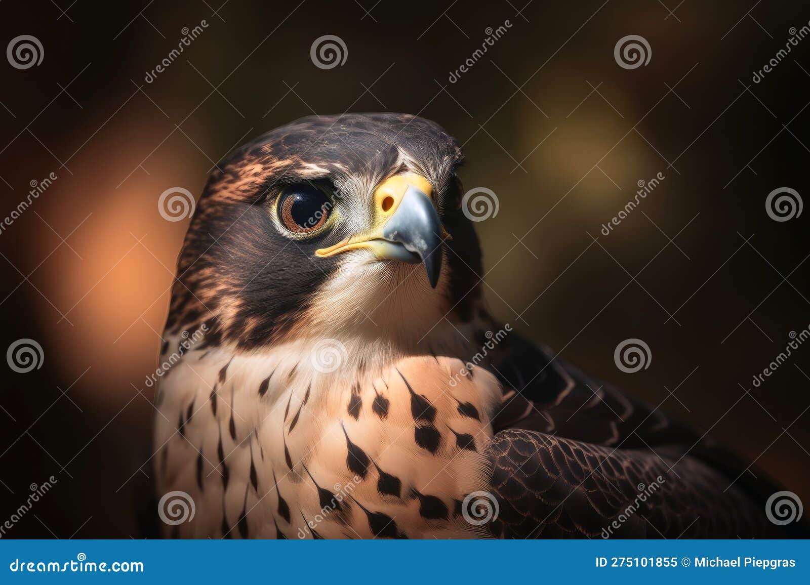A Wild Falcon in a Close Up View Created with Generative AI Technology ...