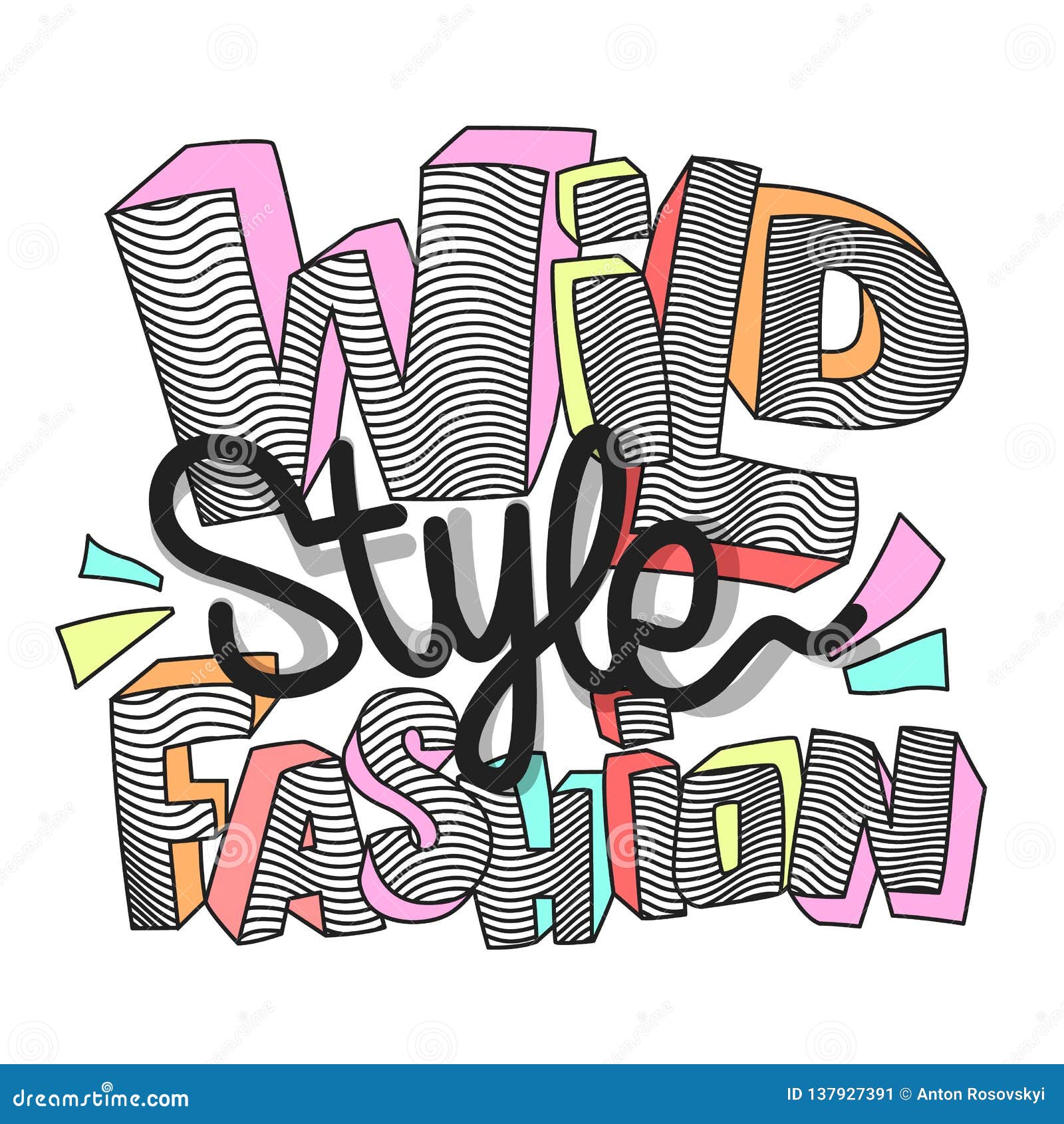 Wild Fashion Slogan Vector for Print Design. Stock Vector ...