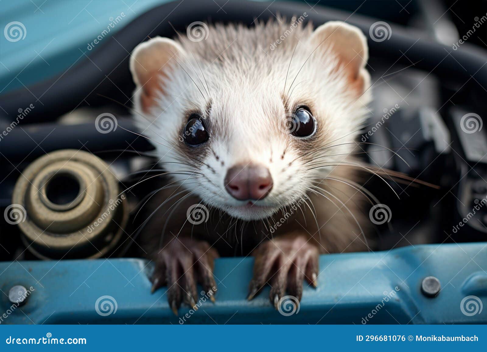 Wild Ferret Rodent Inside Car Engine Stock Illustration - Illustration ...