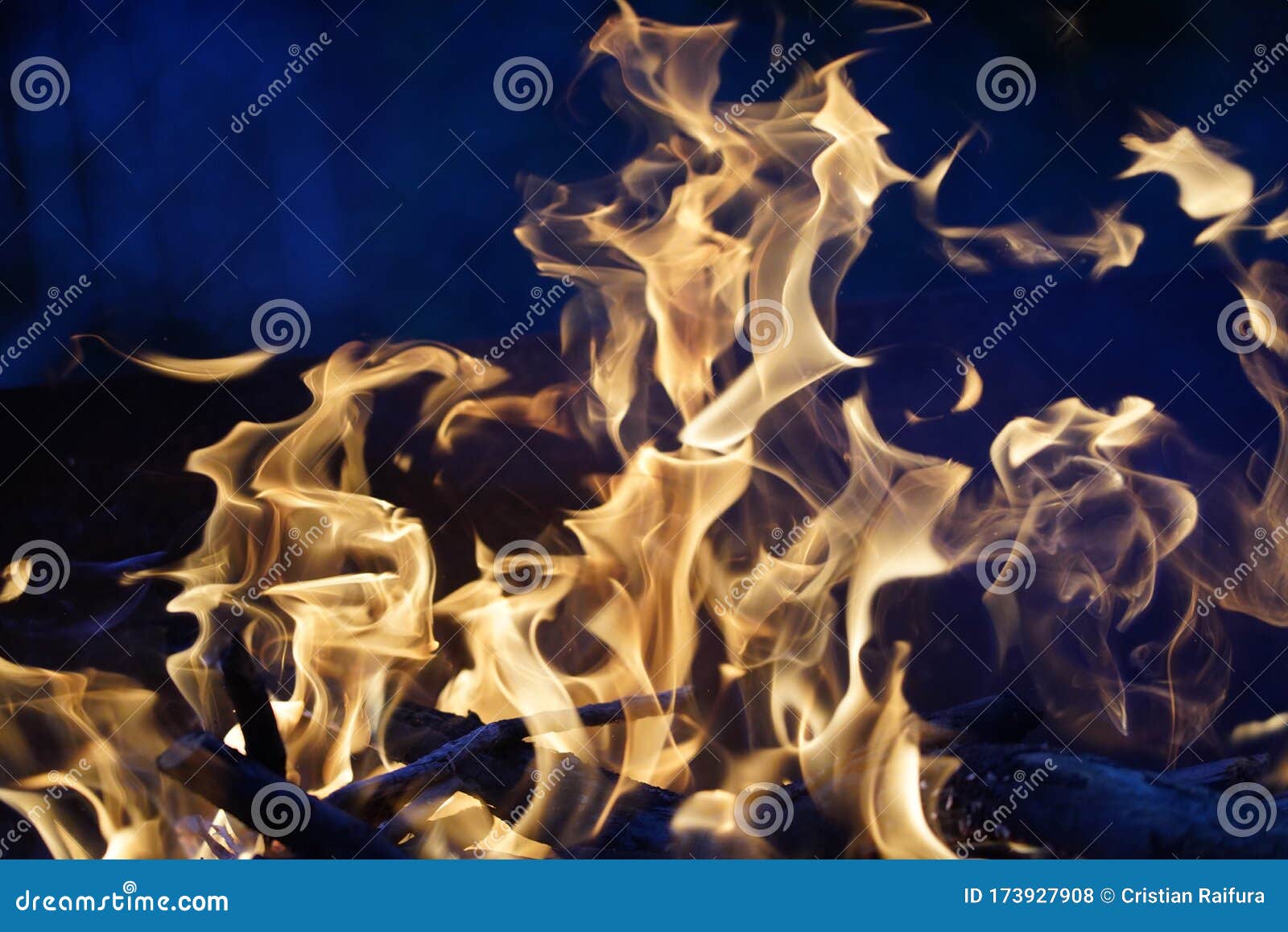 Wild Fire at a Barbecue on Great Night Stock Photo - Image of campfire ...