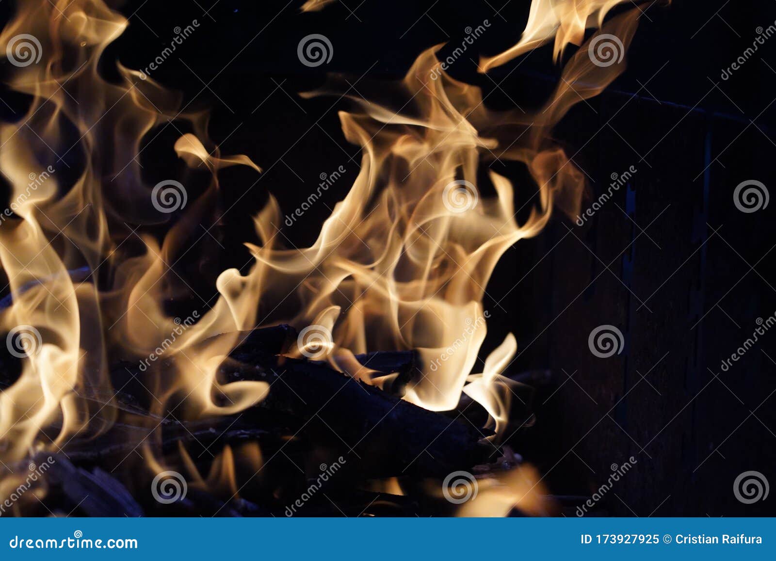 Wild Fire at a Barbecue on Great Night Stock Image - Image of dark ...