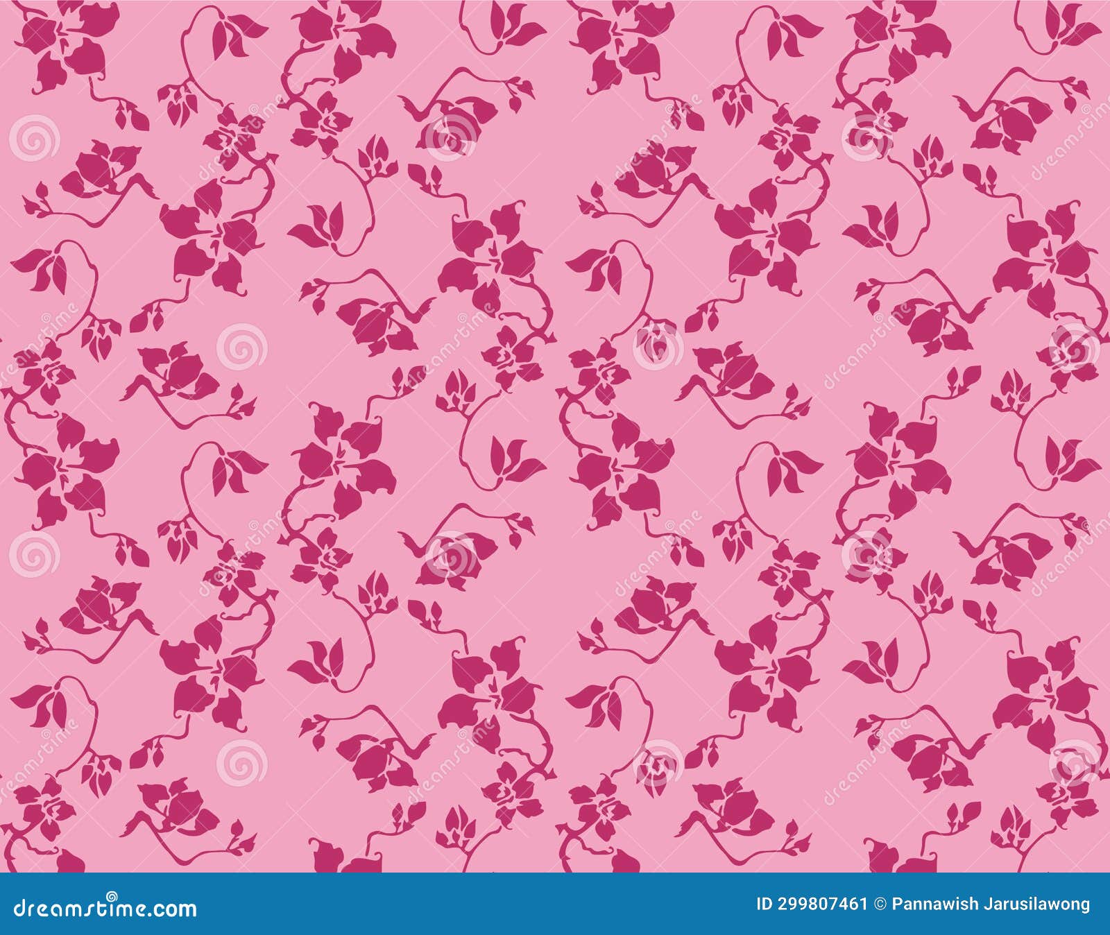 Japanese Wild Flower Branch Vector Seamless Pattern Stock Vector ...