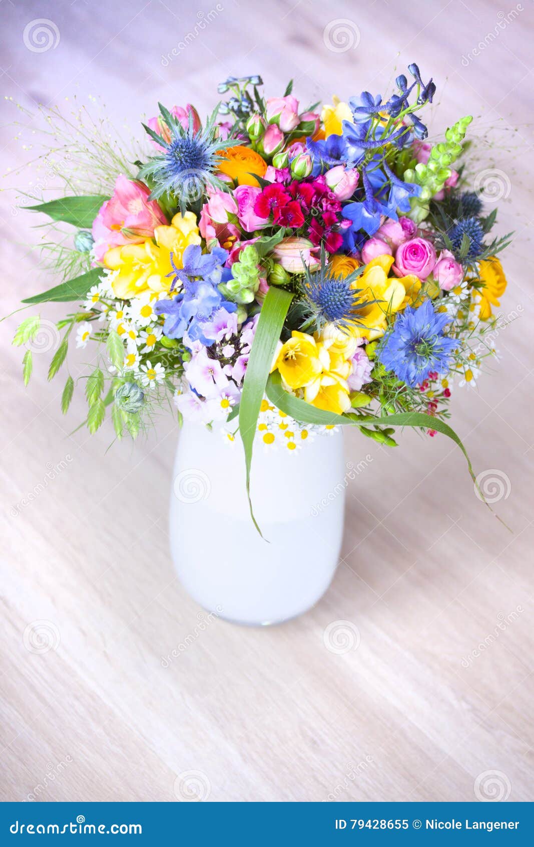 Wild flowers in a vase stock image. Image of bridal, vase - 79428655