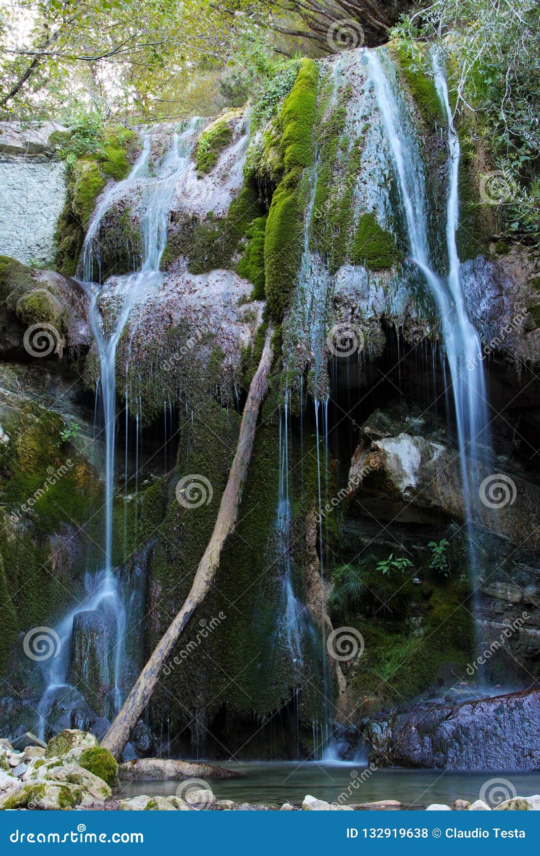 Wild Waterfall Inside a Forest Stock Photo - Image of small, scenics ...
