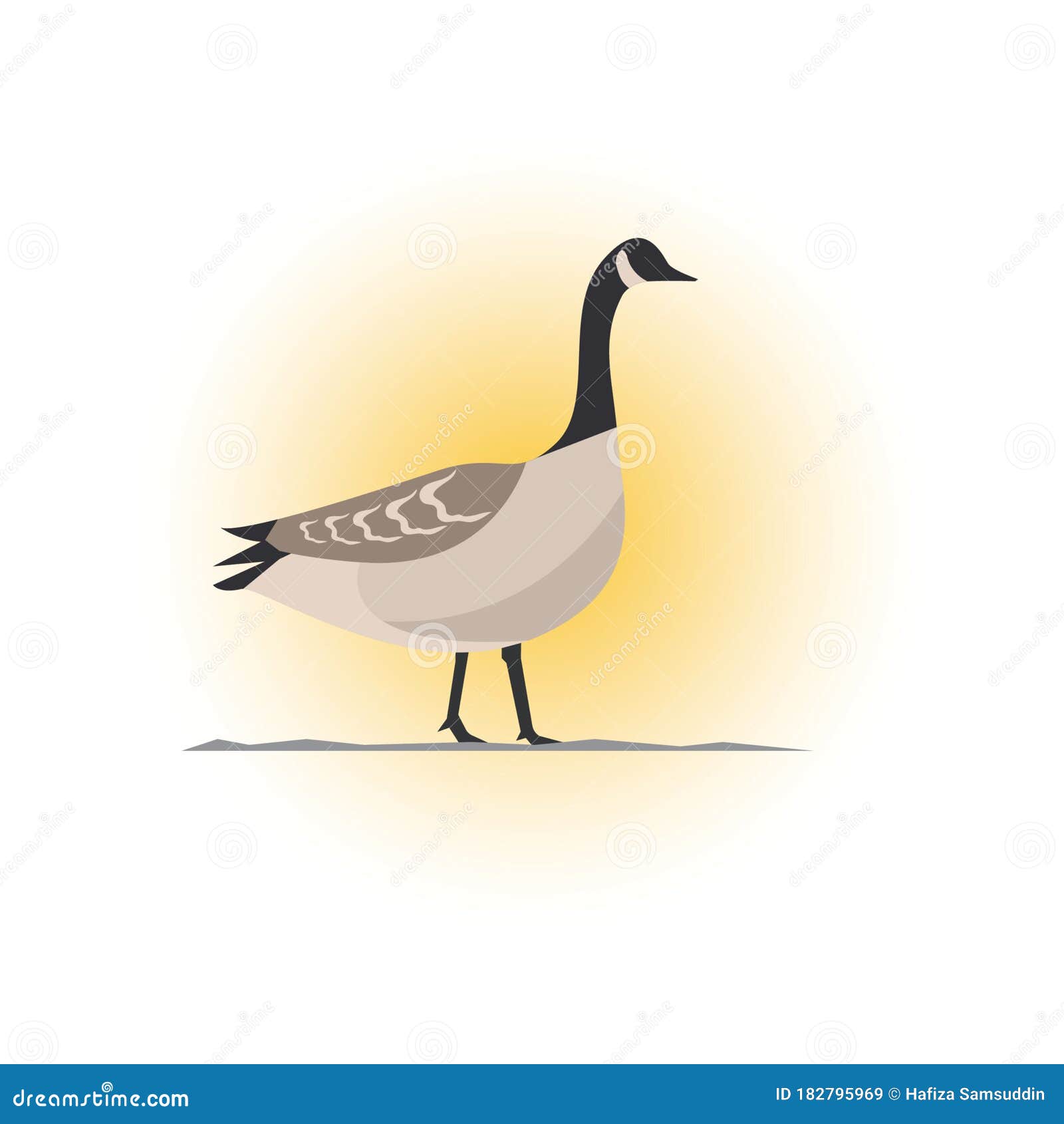 Wild goose stock vector. Illustration of neck, necks - 182795969