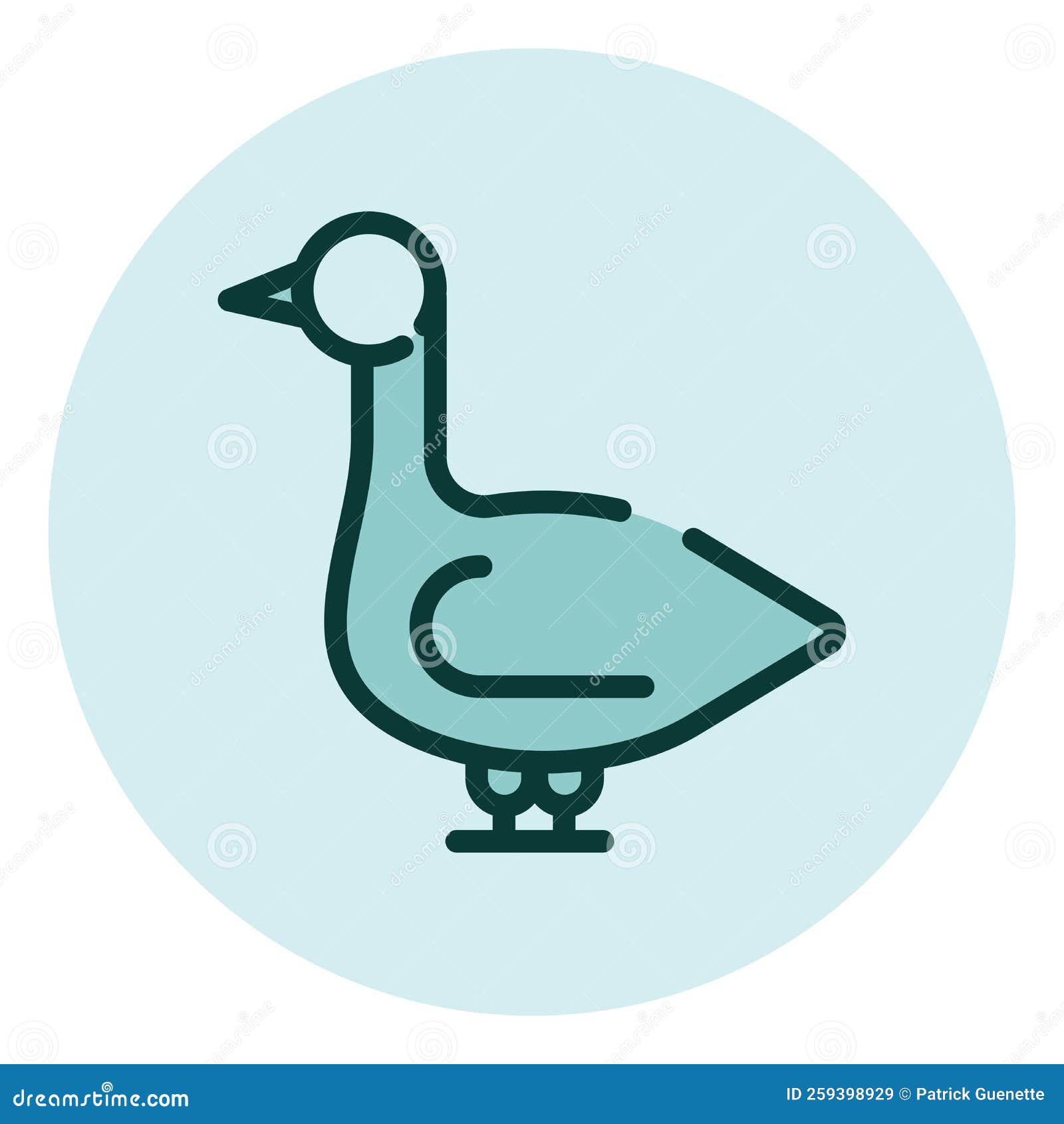 Wild goose, icon stock vector. Illustration of animal - 259398929
