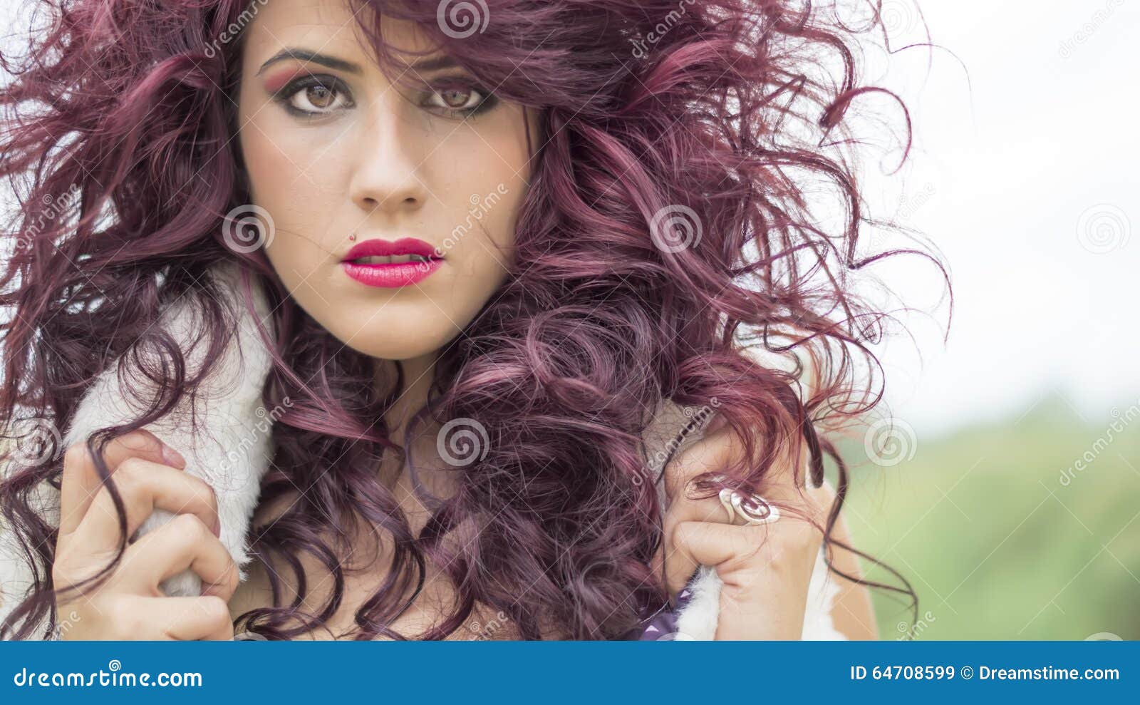 Wild Hair stock image. Image of sexyeyes, lips, curly - 64708599