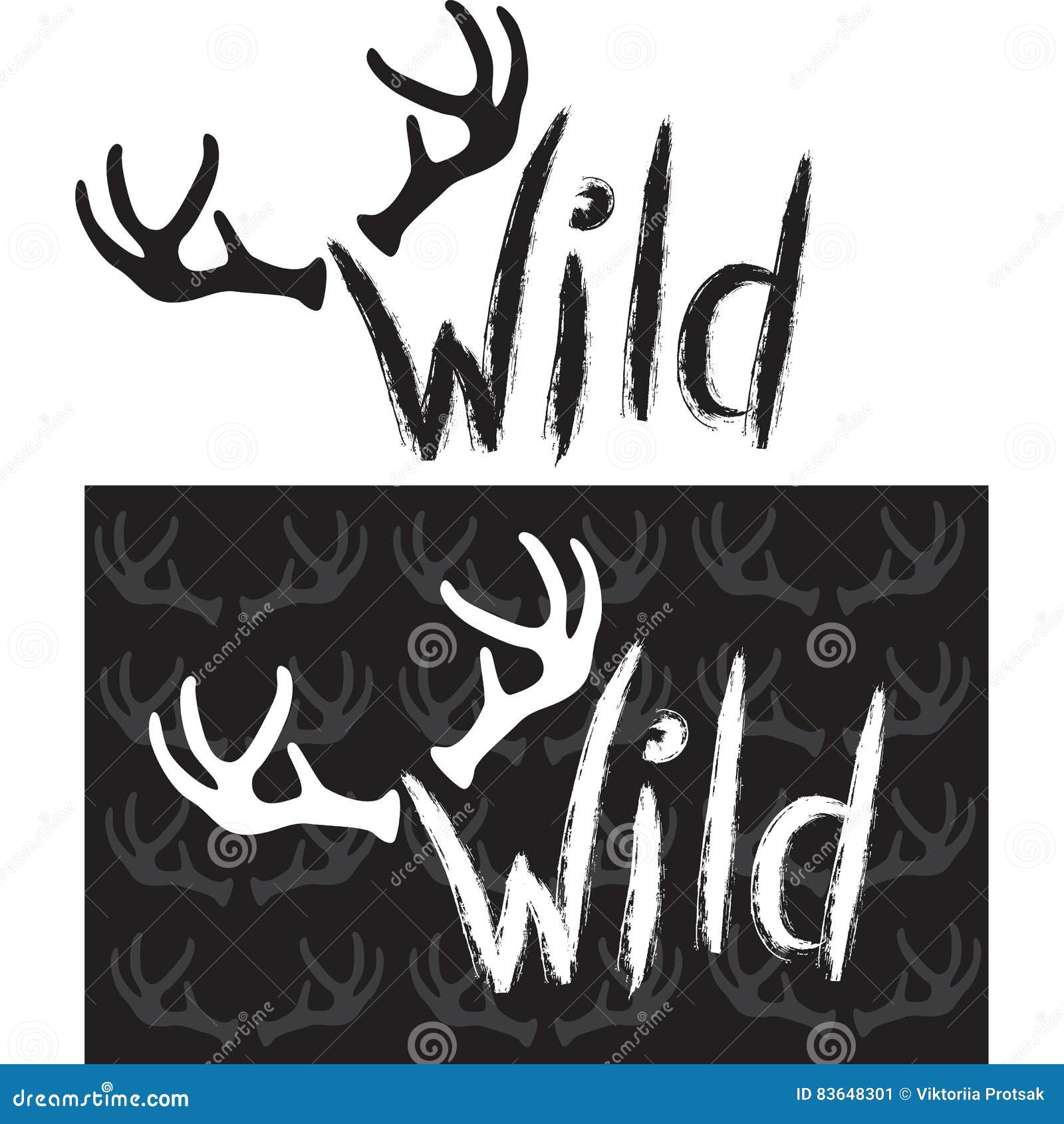 Wild Hand Drawn Vector Type Lettering Font Black White Native Style ...